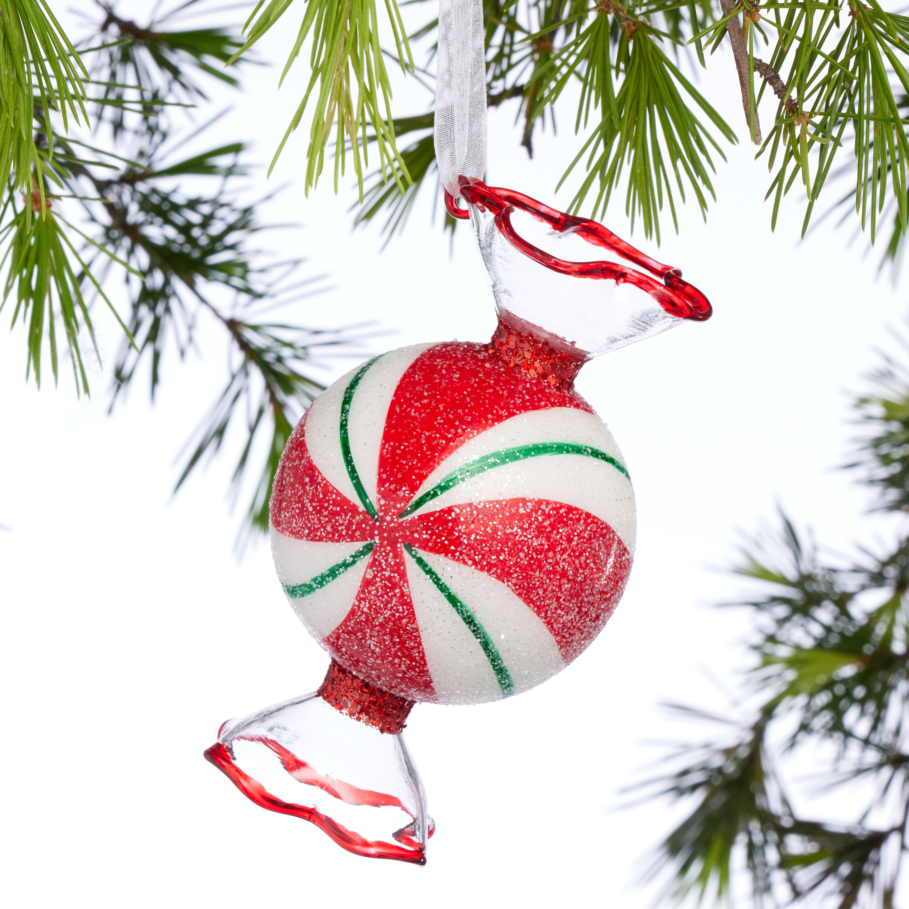 Glass Peppermint Candy Ornament - World Market
