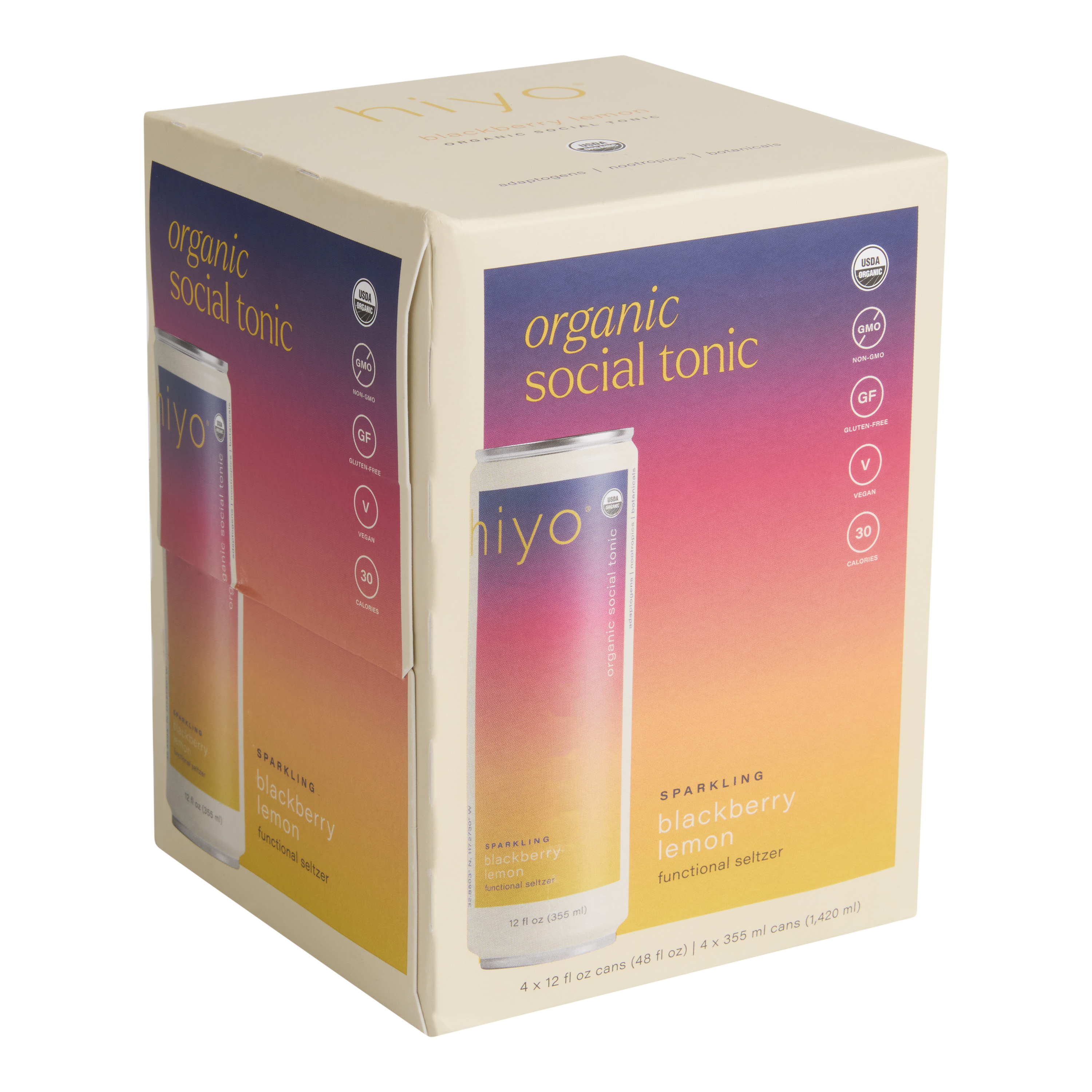 Hiyo Blackberry Lemon Non-Alcoholic Social Tonic 4 Pack - World Market