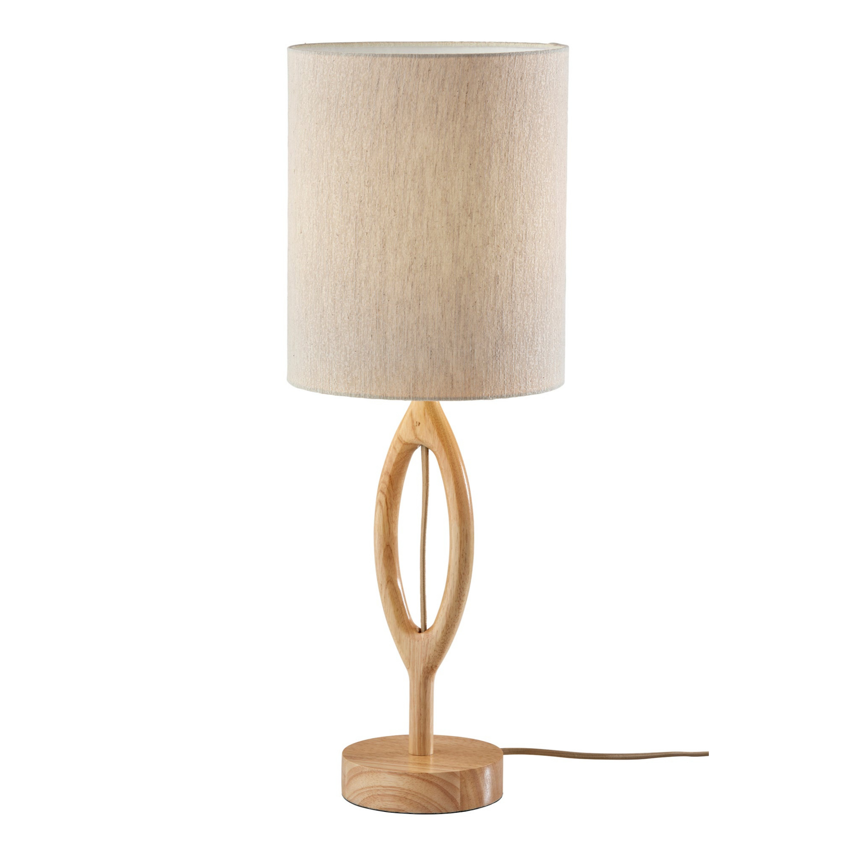 Welsey Contoured Rubber Wood Table Lamp - World Market
