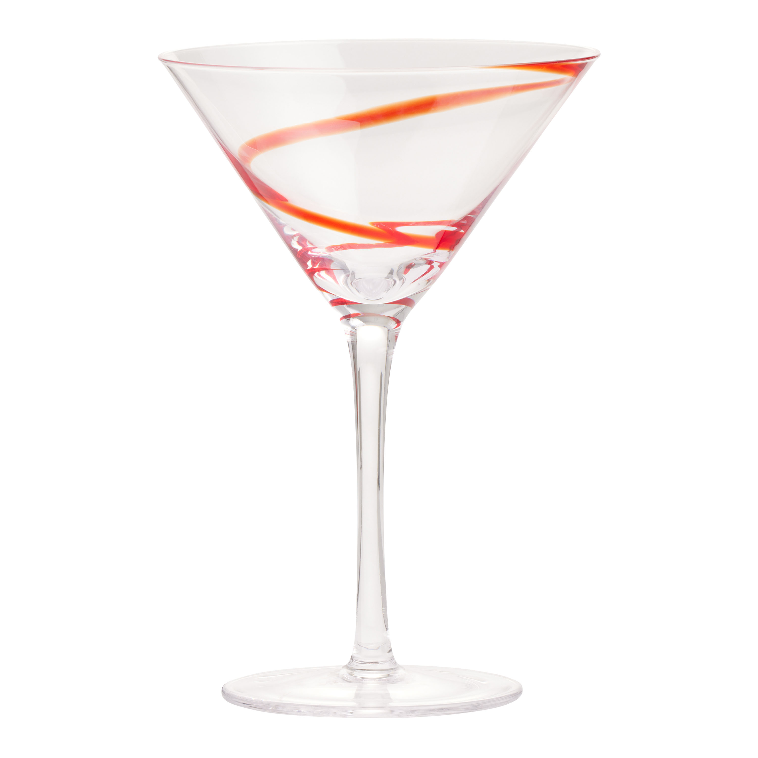 Red Swirl Handcrafted Martini Glass - World Market