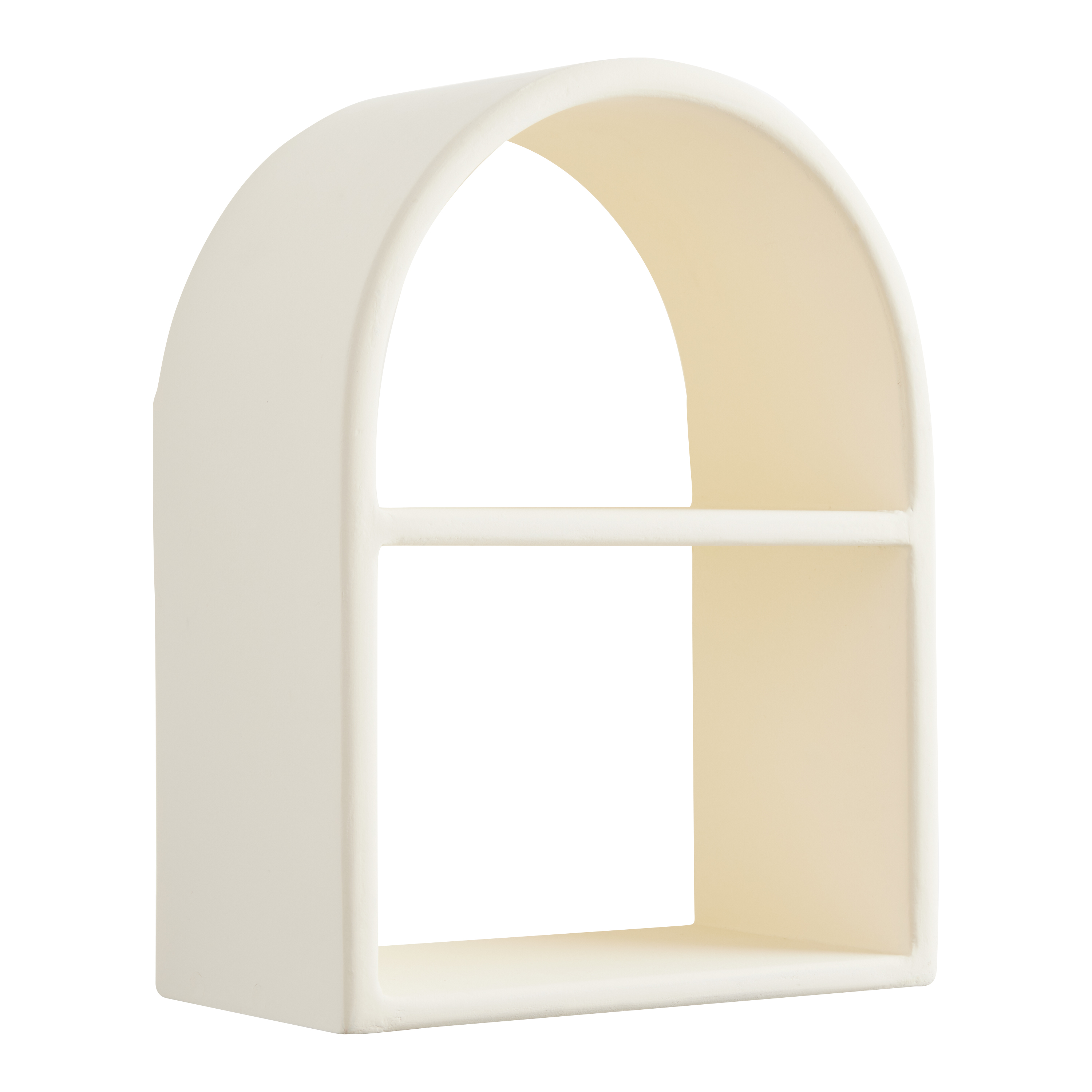 White Arched 2 Tier Floating Wall Shelf - World Market