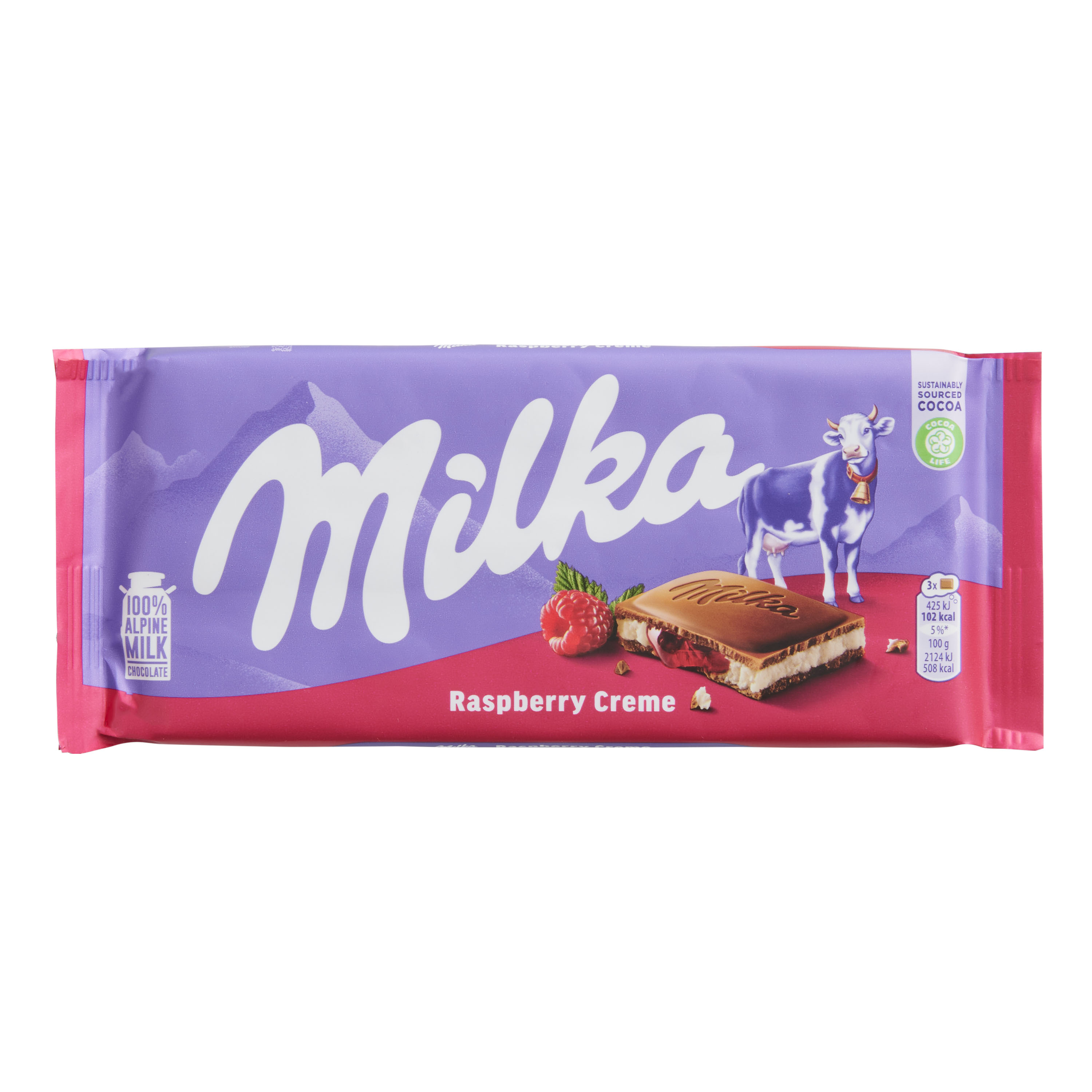 Milka Raspberry Creme Milk Chocolate Bar - World Market