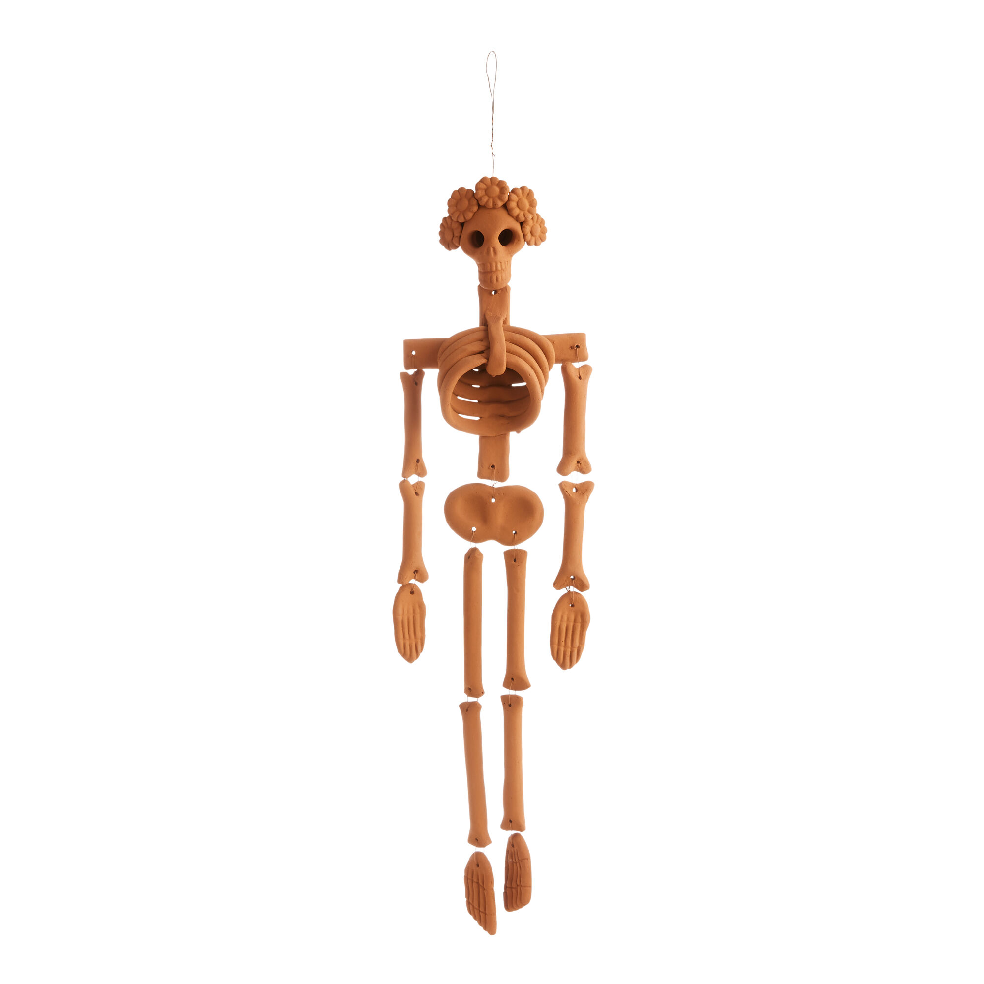 CRAFT Los Muertos Terracotta Female Skeleton Hanging Decor - World Market