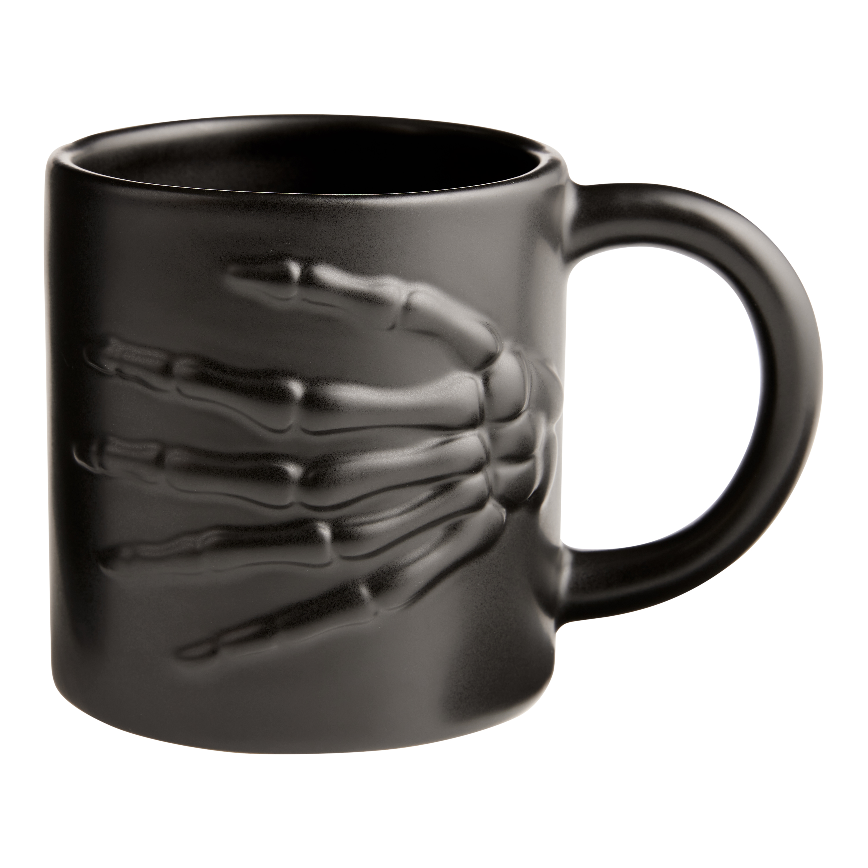 Matte Black Skeleton Hand Ceramic Mug - World Market