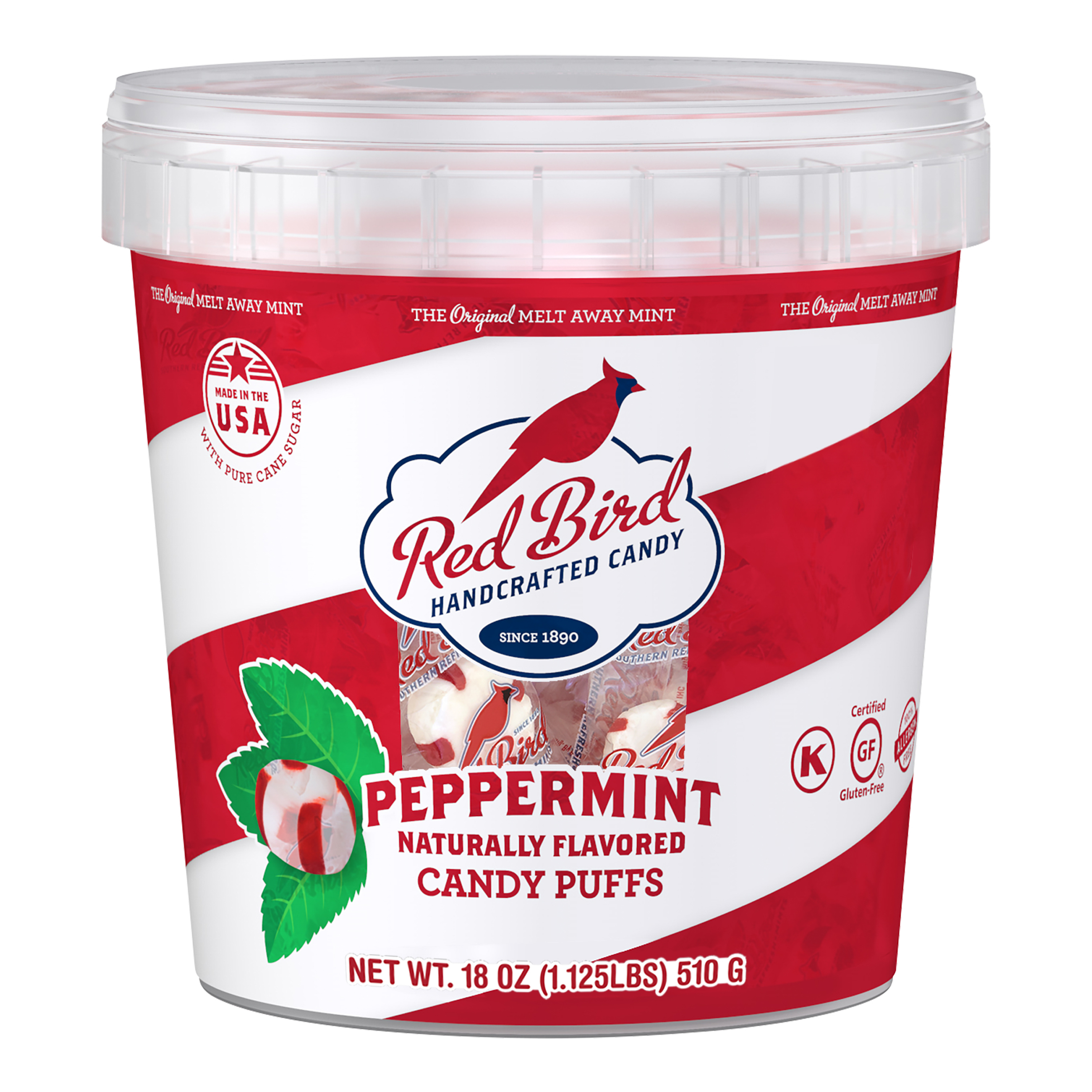Old Fashioned Peppermint Red Bird Puffs Tub - World Market