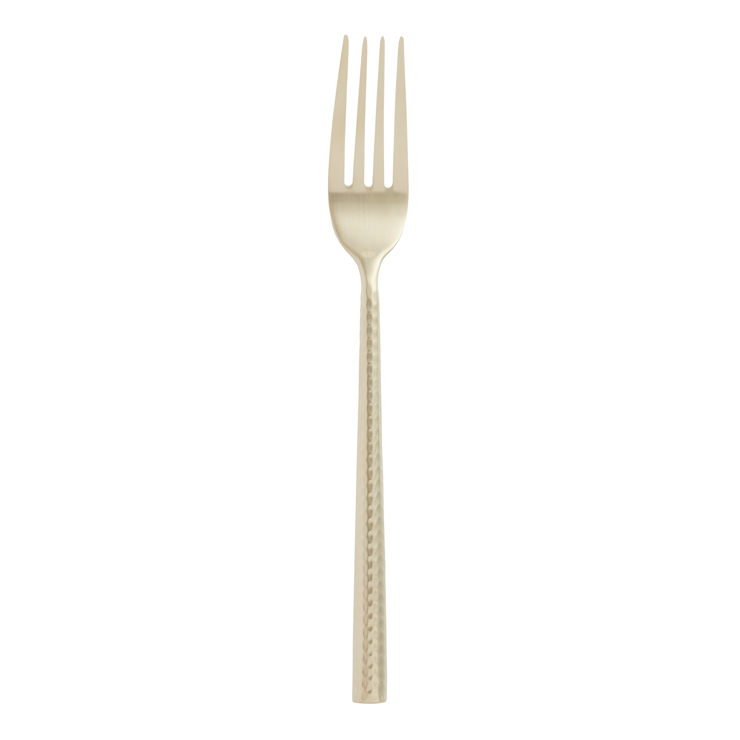 Champagne Satin Hammered Dinner Fork - World Market