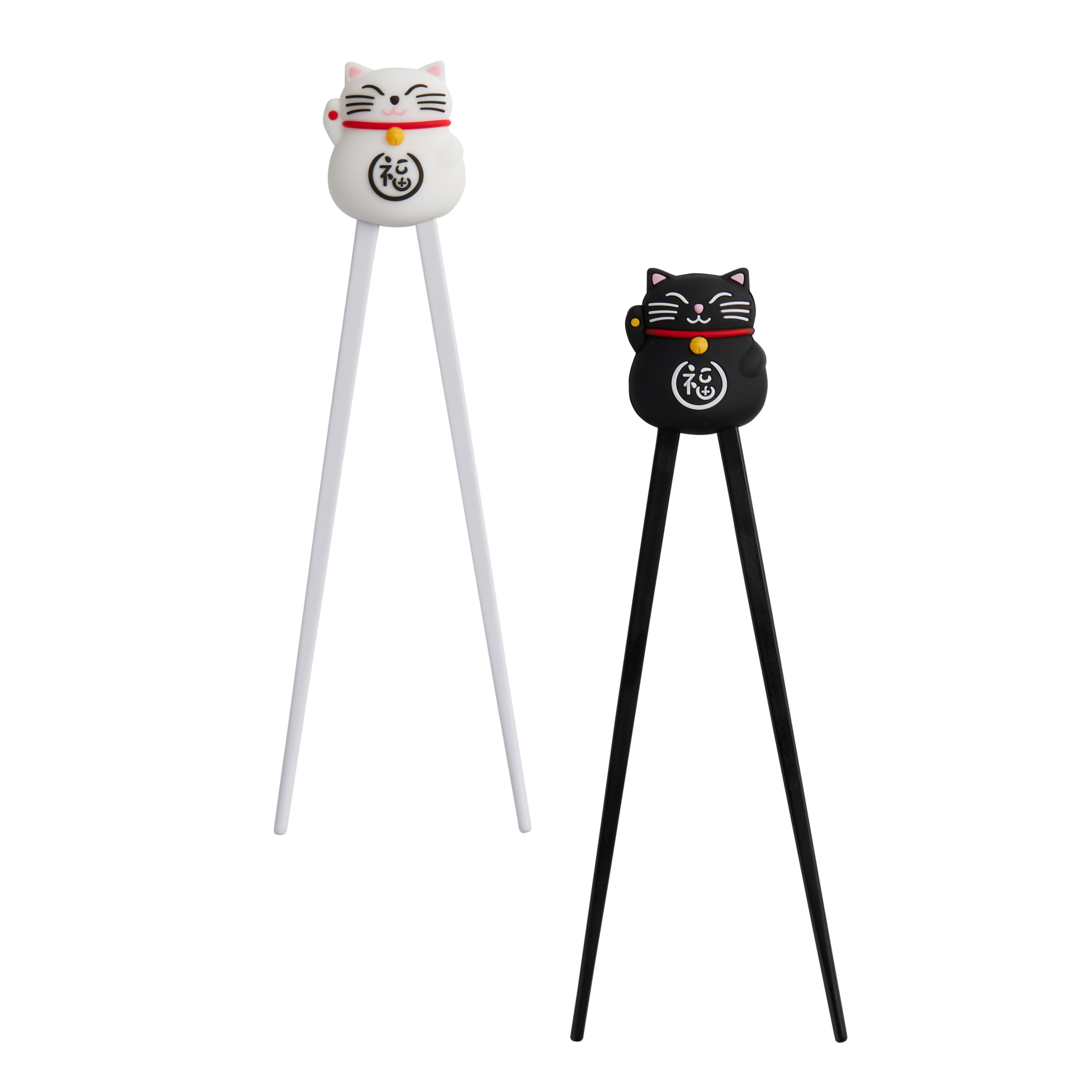 Black and White Lucky Cat Training Chopsticks Set of 2 - World Market