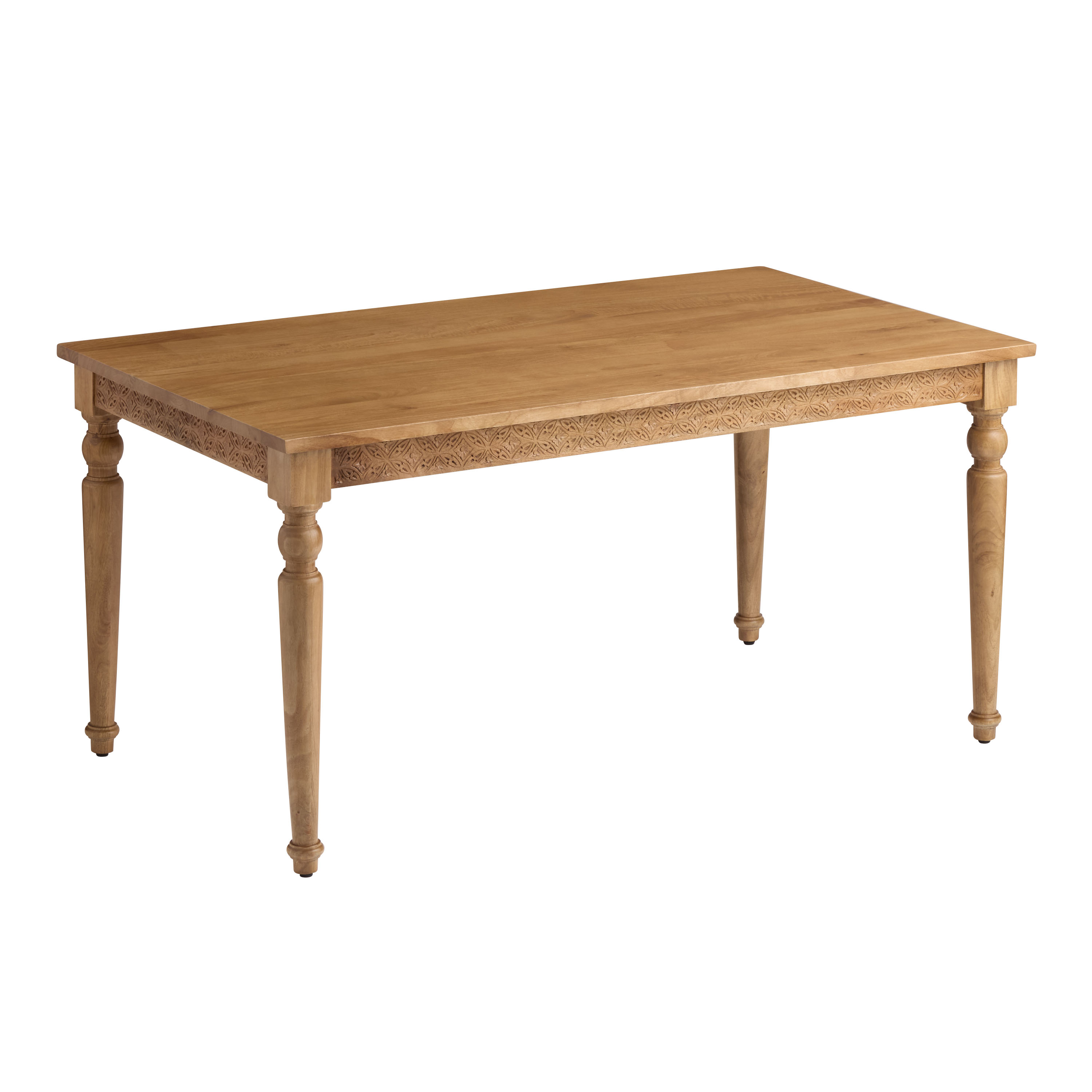 Nisha Hand Carved Weathered Wheat Medallion Dining Table - World Market