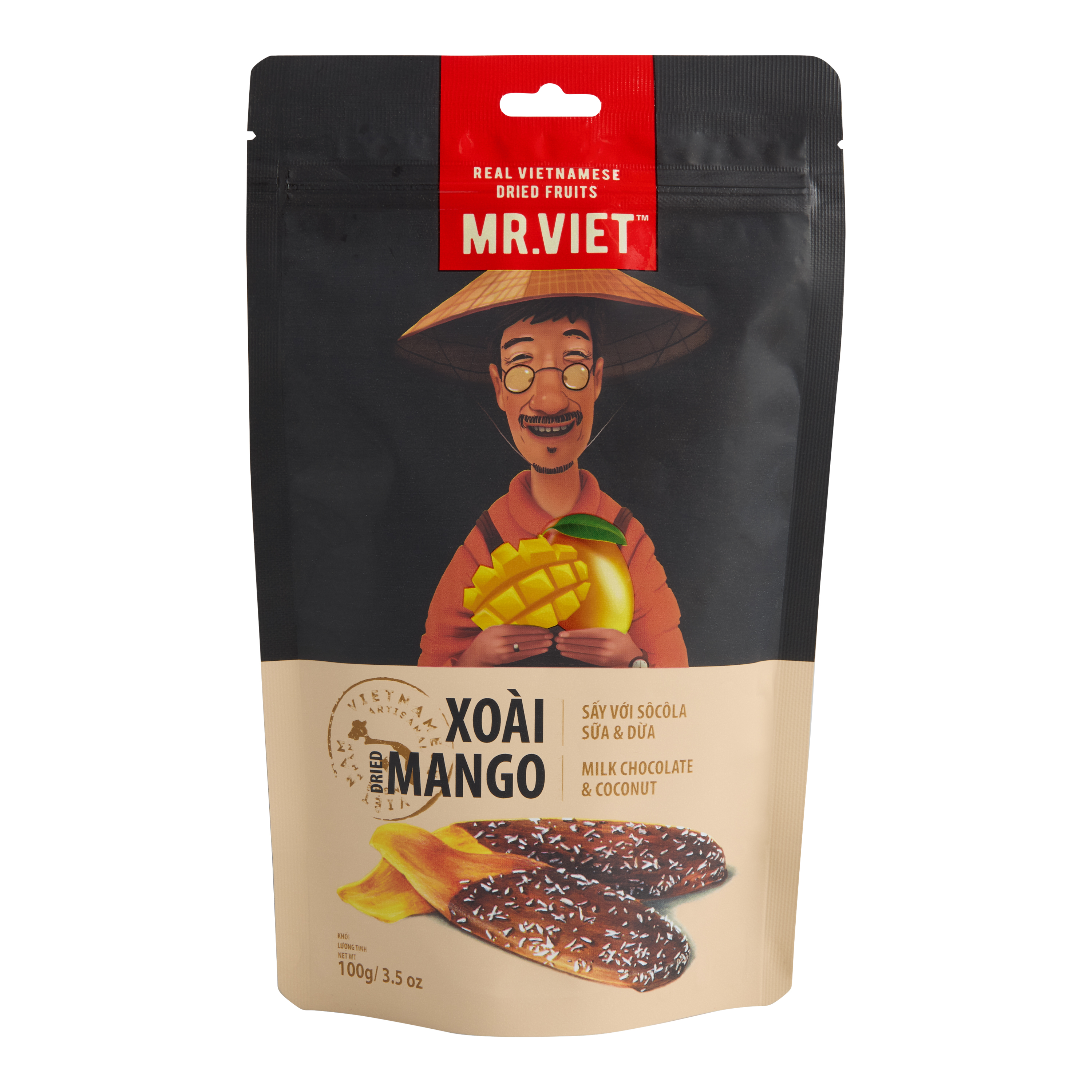 Mr. Viet Milk Chocolate and Coconut Dried Mango Slices - World Market