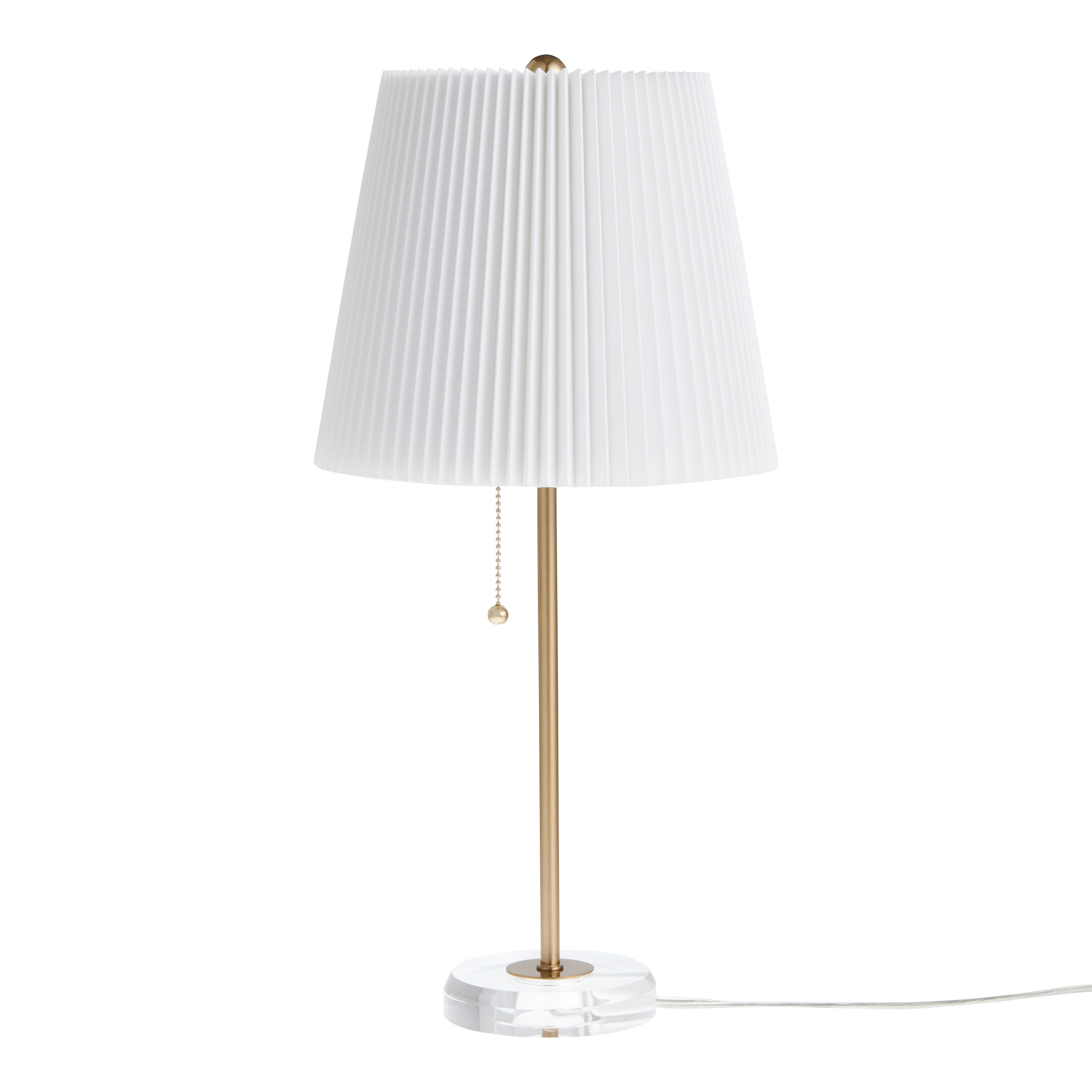 Colson Crystal Glass and Gold Metal Pleated Shade Table Lamp - World Market