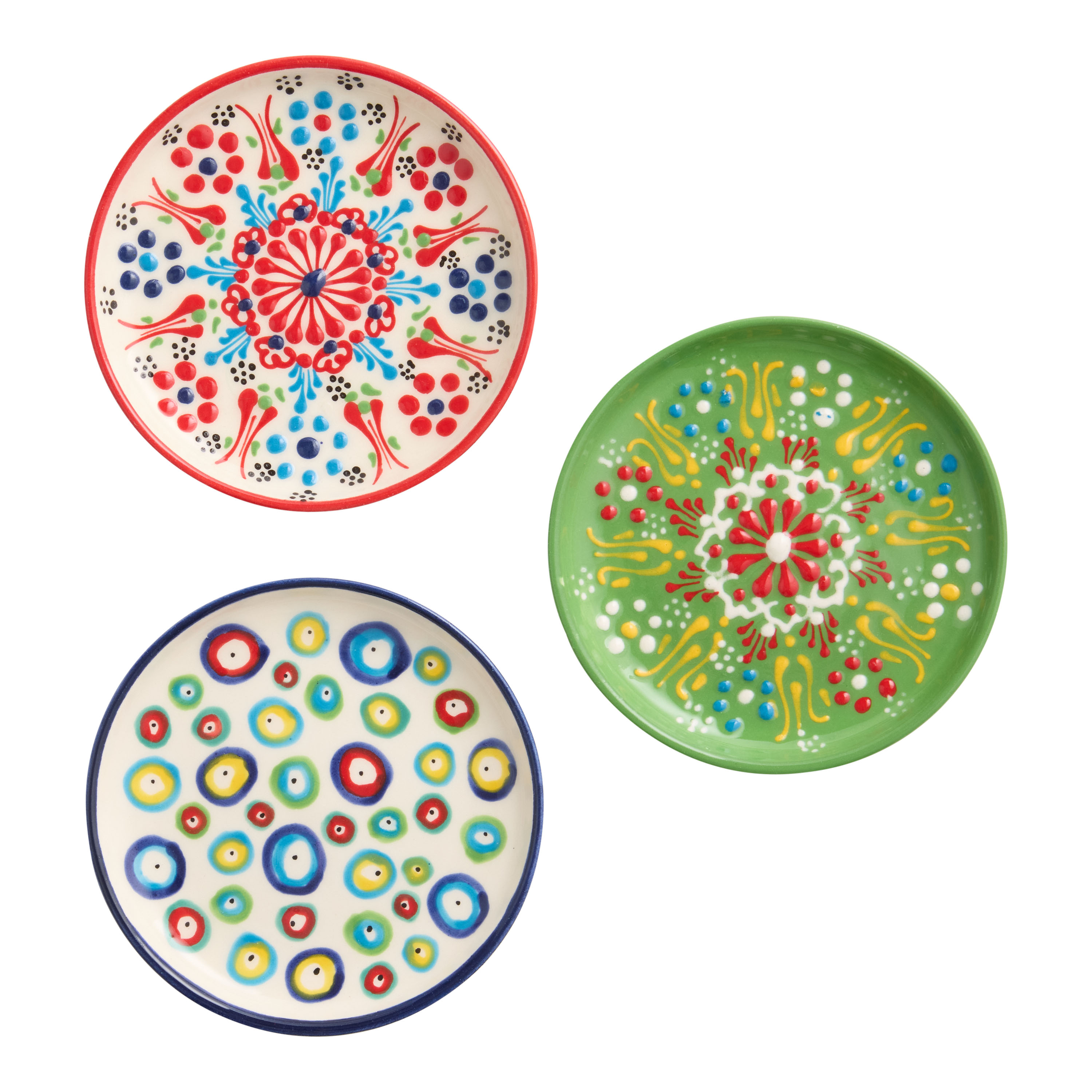Turkish Artisan Hand Painted Appetizer Plates Set of 3 - World Market