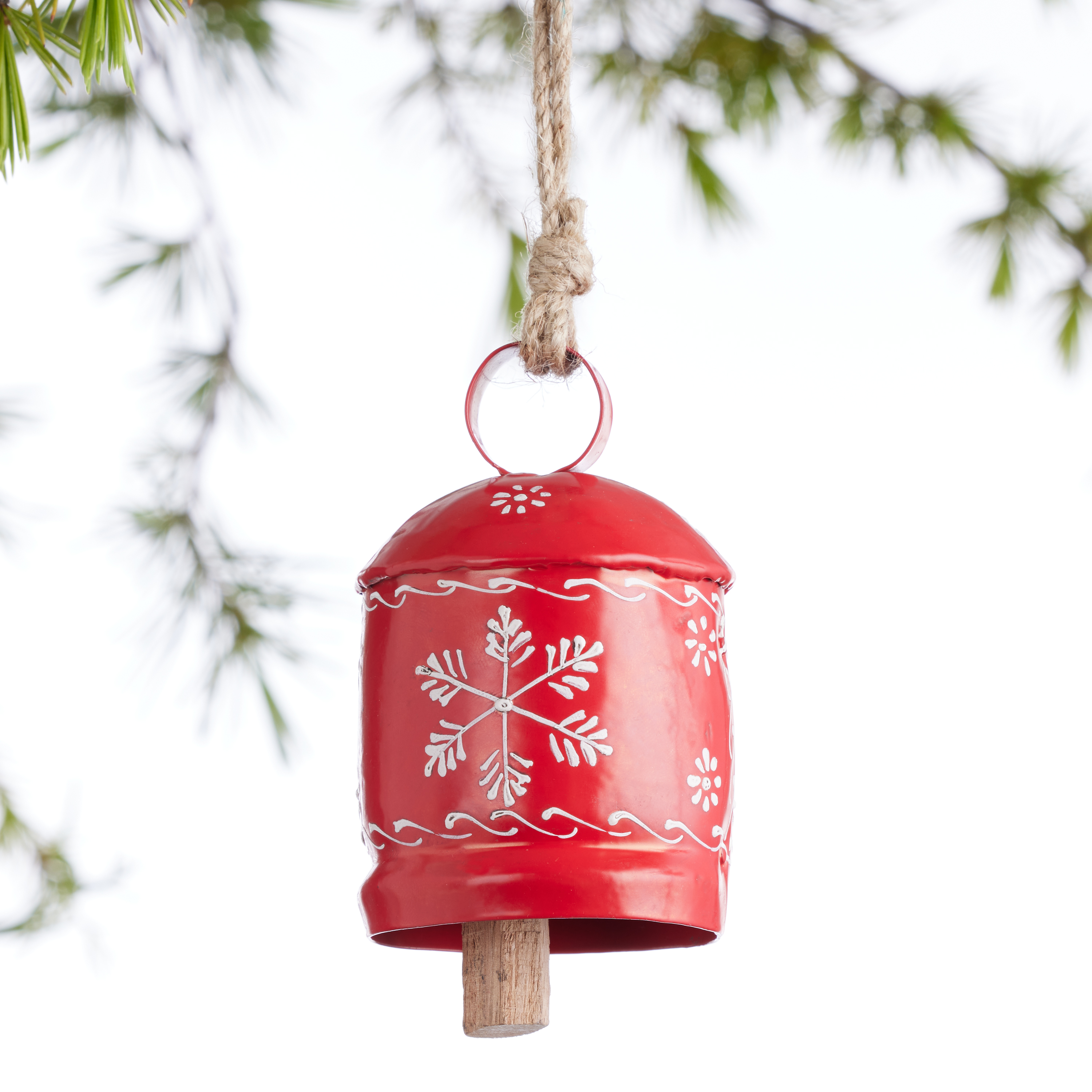 Red Metal Alpine Bell Ornament - World Market