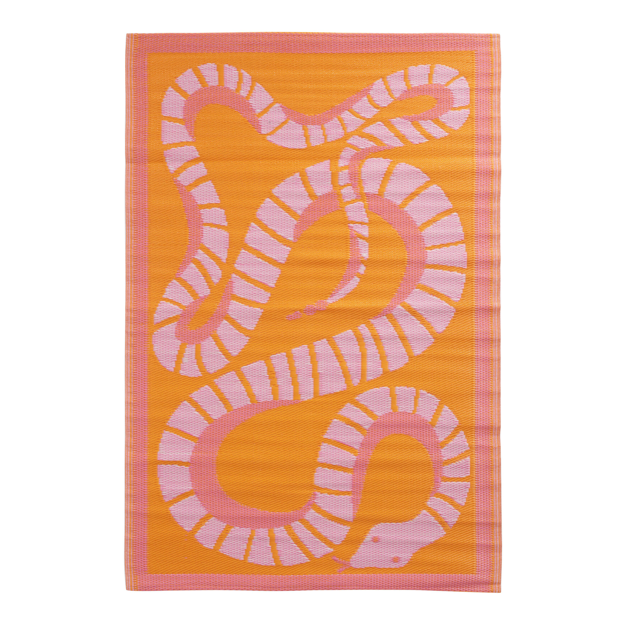 Rio Orange Snake Reversible Indoor Outdoor Floor Mat - World Market