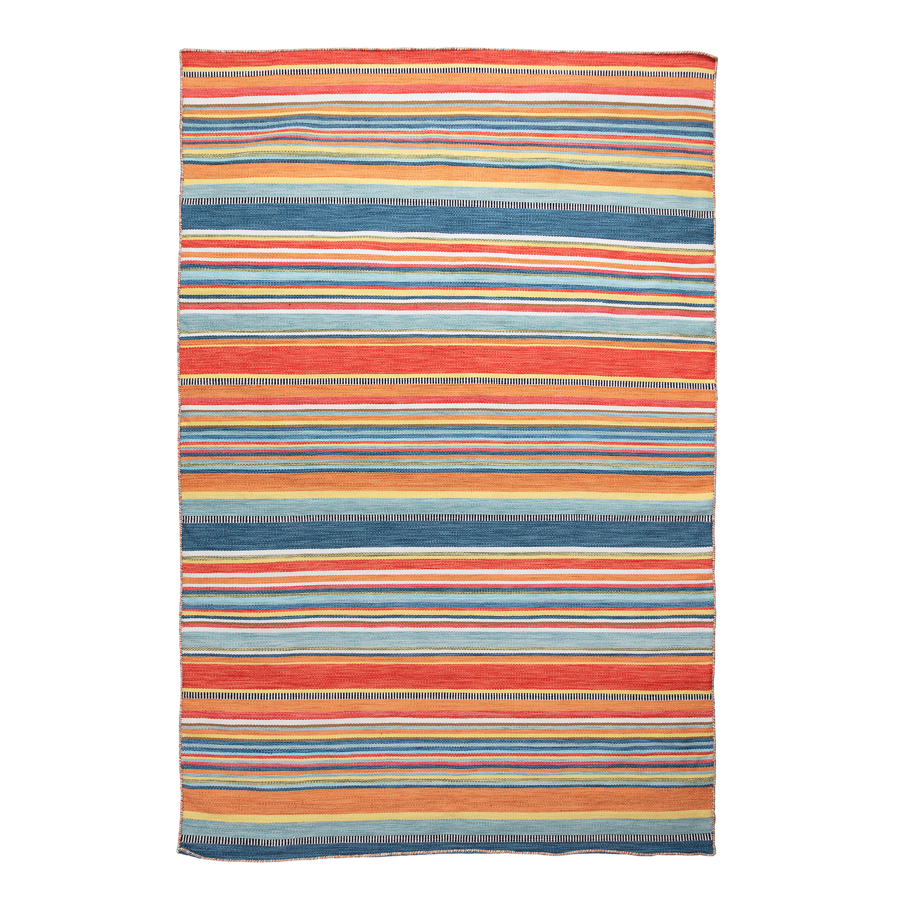 Multicolor Stripe Reversible Indoor Outdoor Rug - World Market