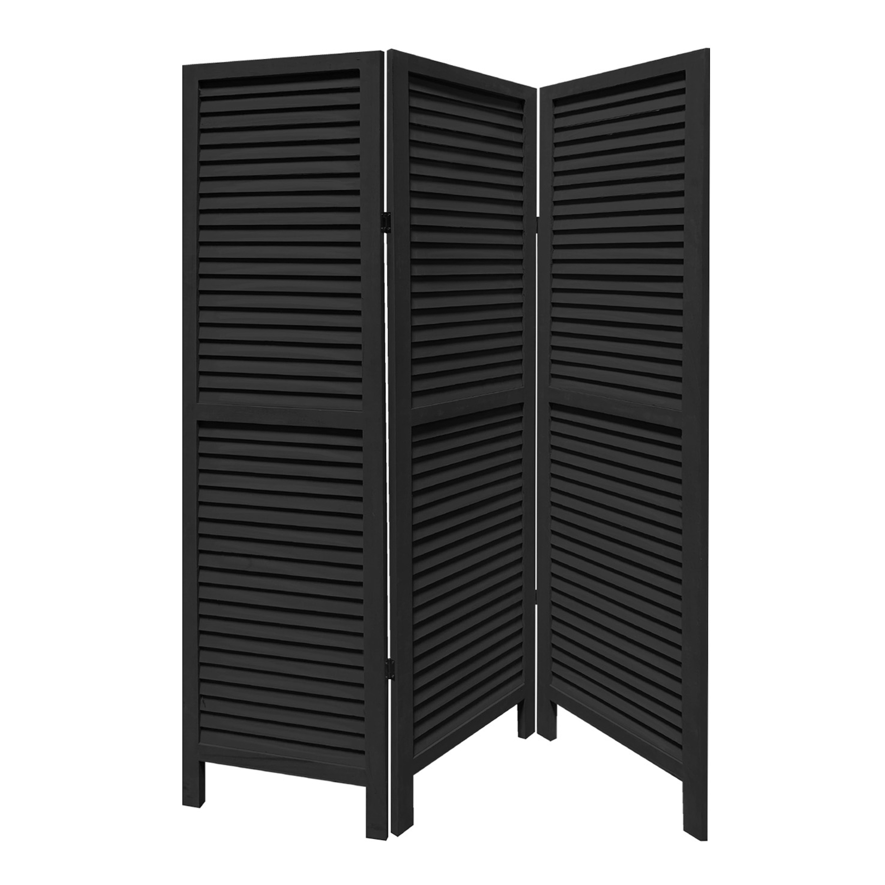 Luguria Black Mahogany Wood Shutter 3 Panel Folding Screen - World Market