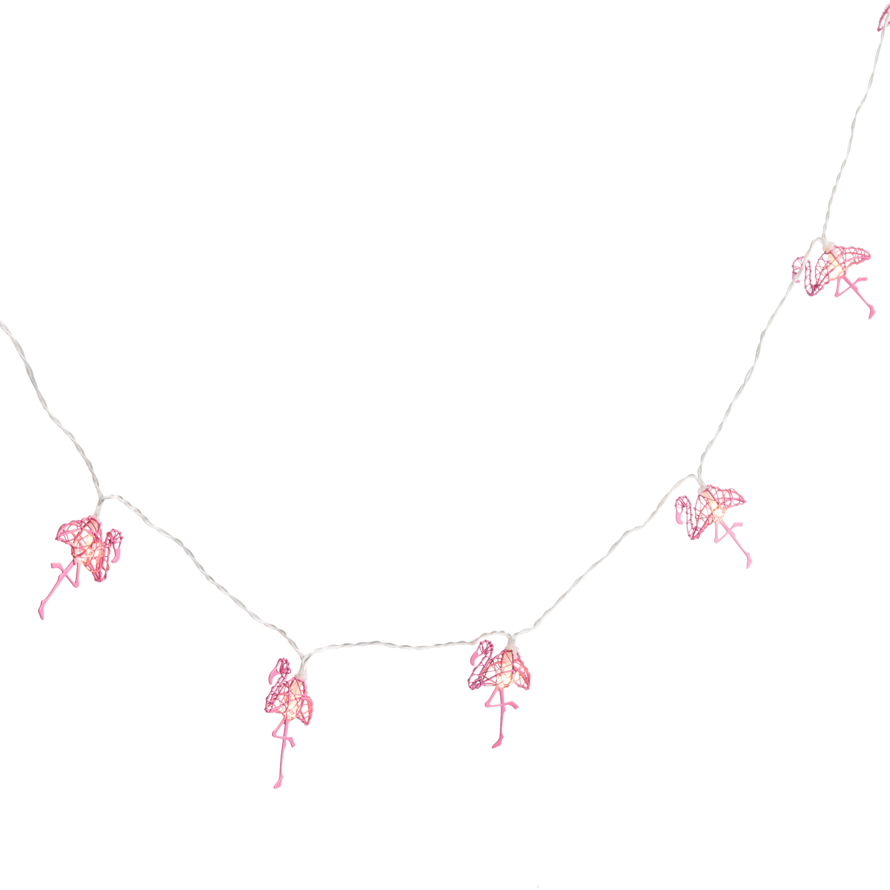 Pink Flamingo LED 10 Bulb Battery Operated String Lights - World Market