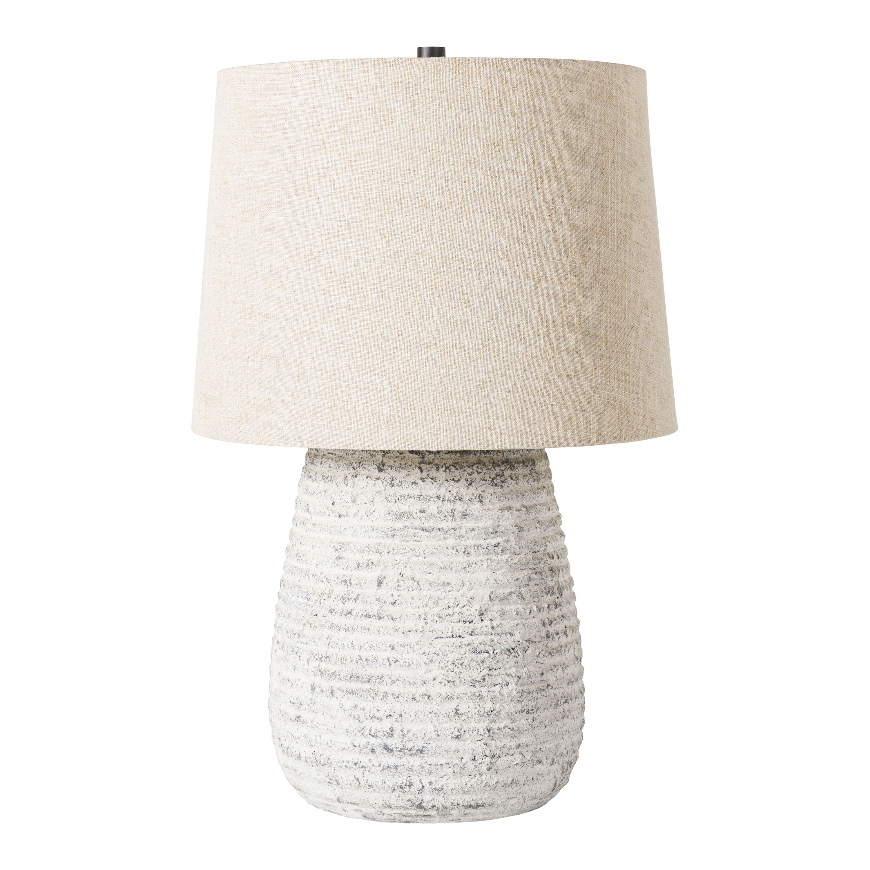 Briset Antique White Ribbed Ceramic Table Lamp - World Market