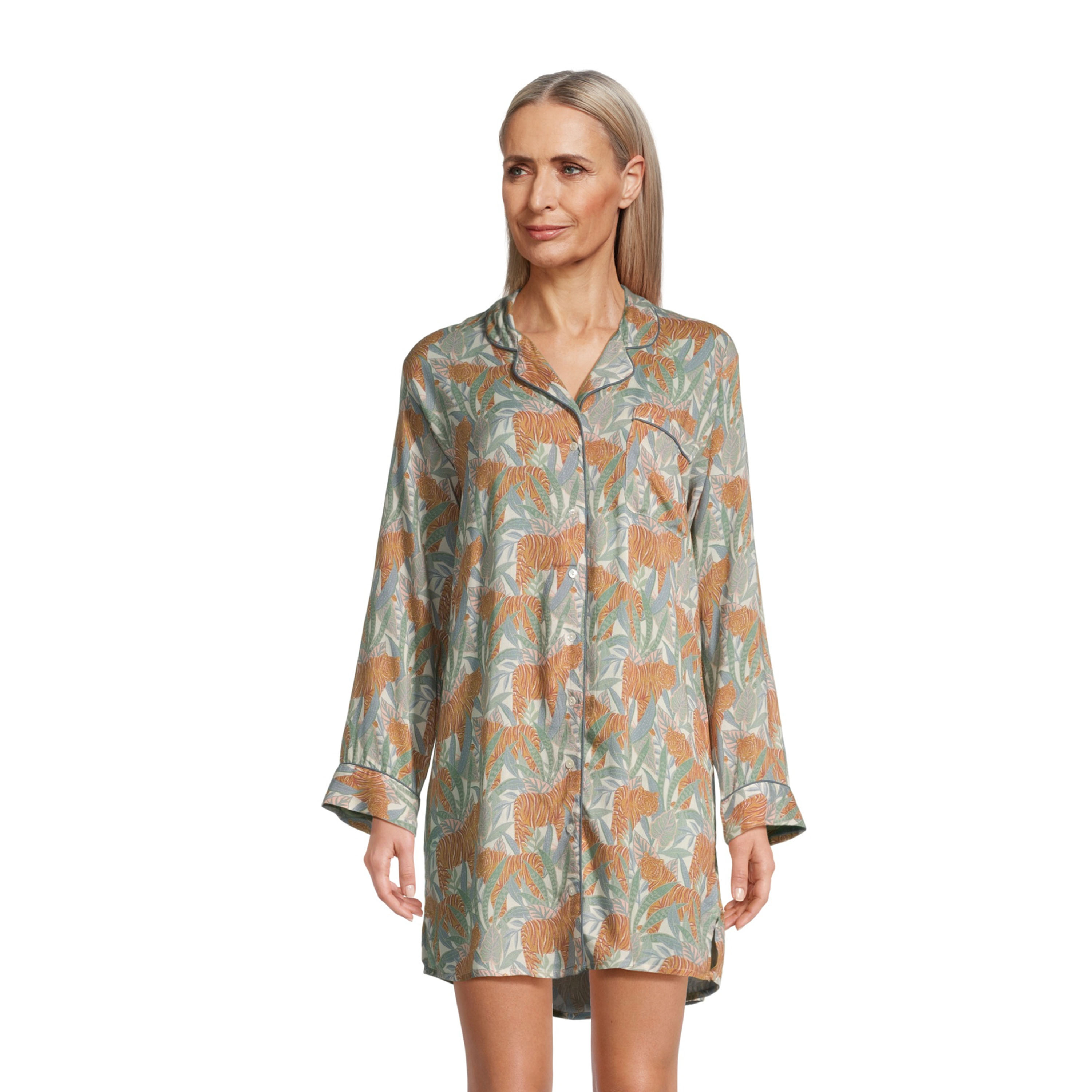 Blue And Tan Jungle Tiger Nightshirt - World Market