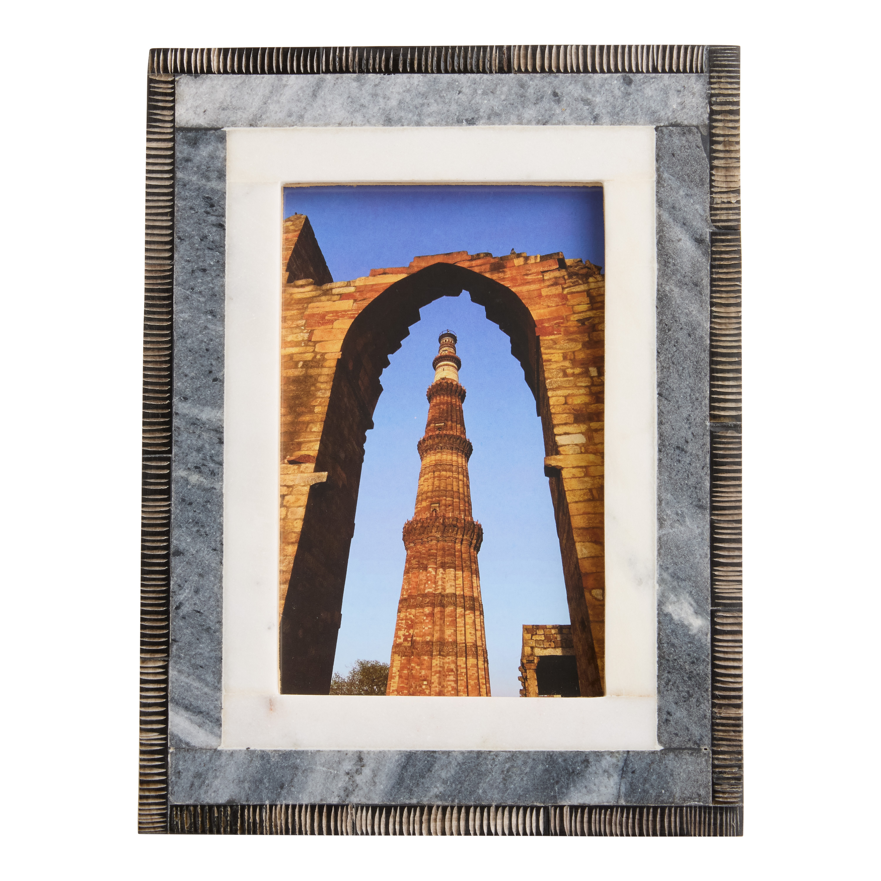 Gray and Ivory Marble and Resin Picture Frame - World Market