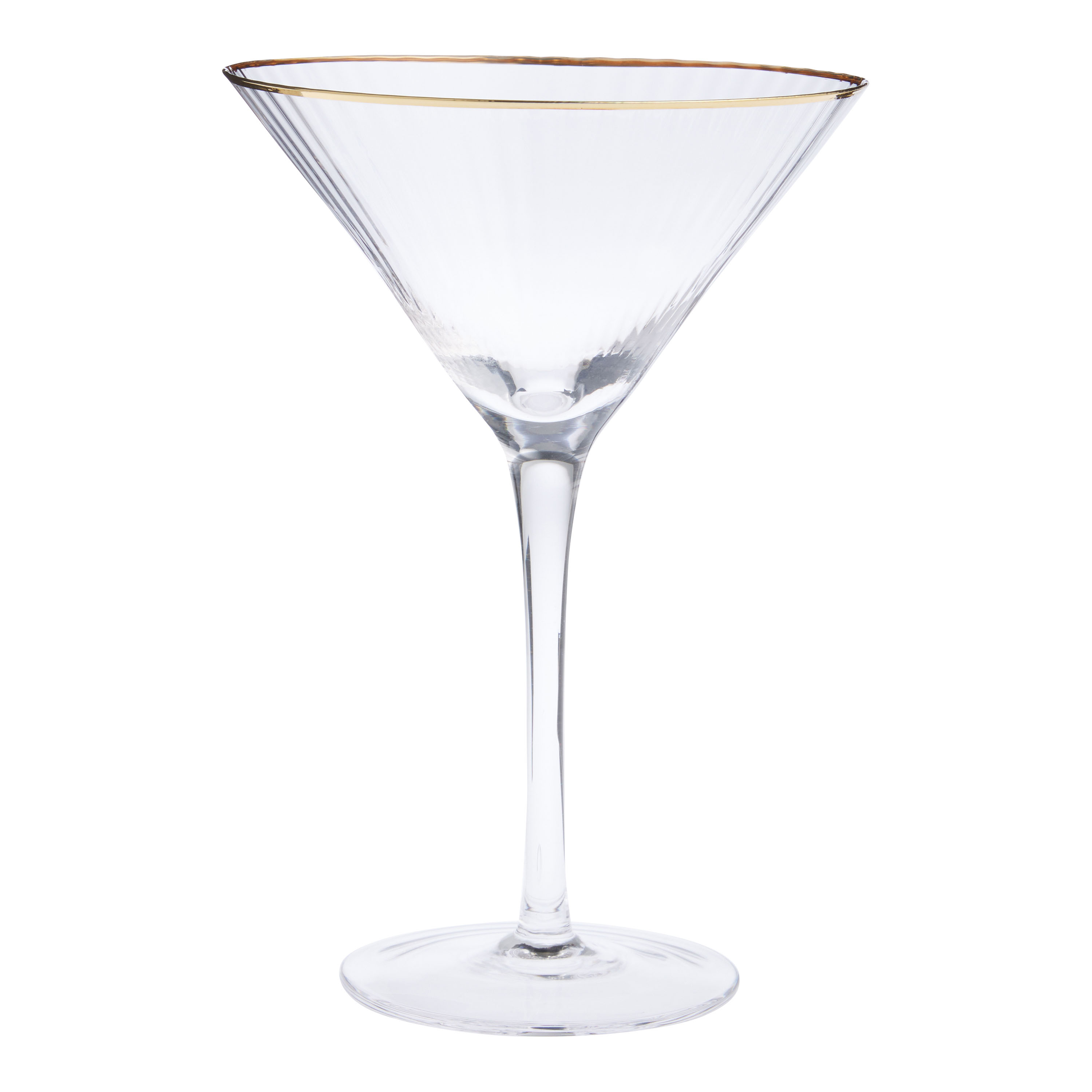 Gold Rim Ribbed Martini Glass - World Market