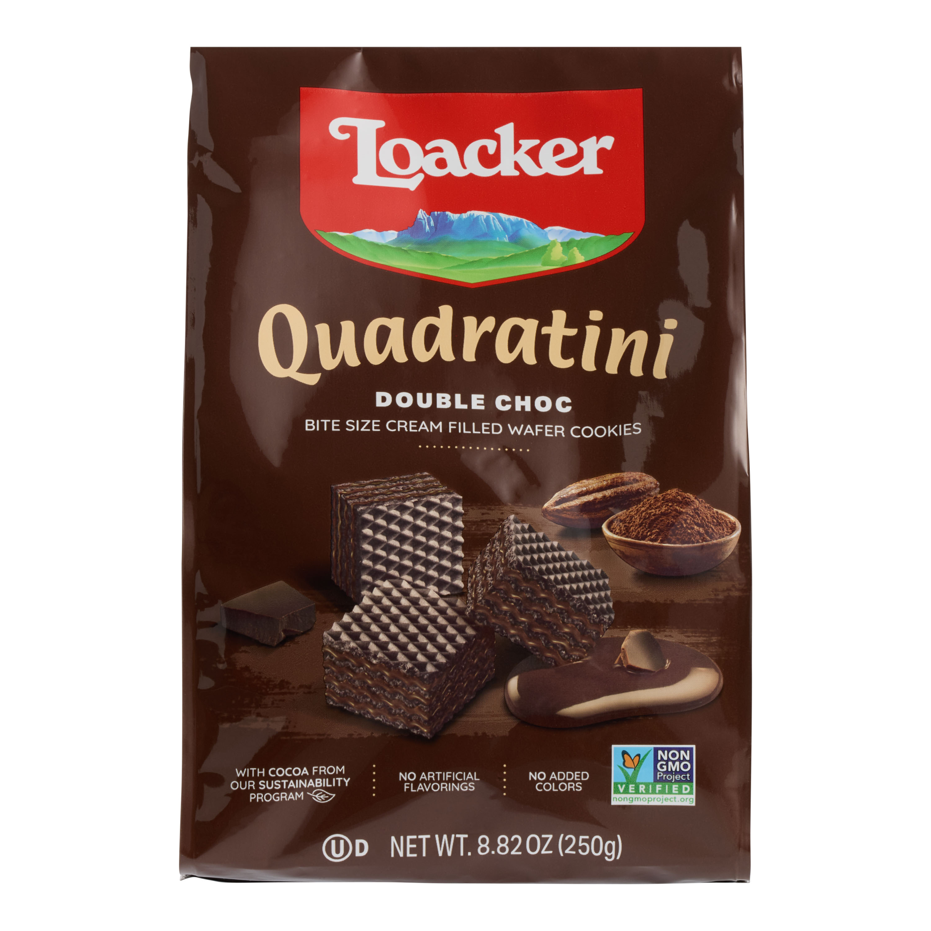 Loacker Quadratini Double Chocolate Wafer Cookies - World Market