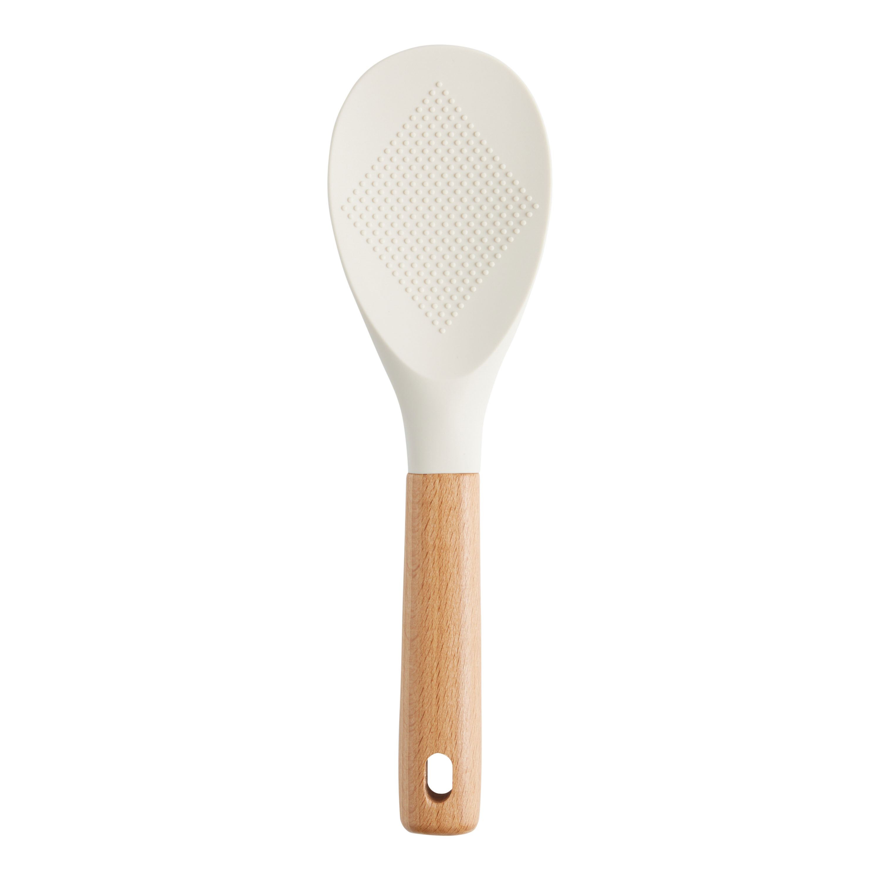 White Silicone and Beech Wood Rice Paddle - World Market