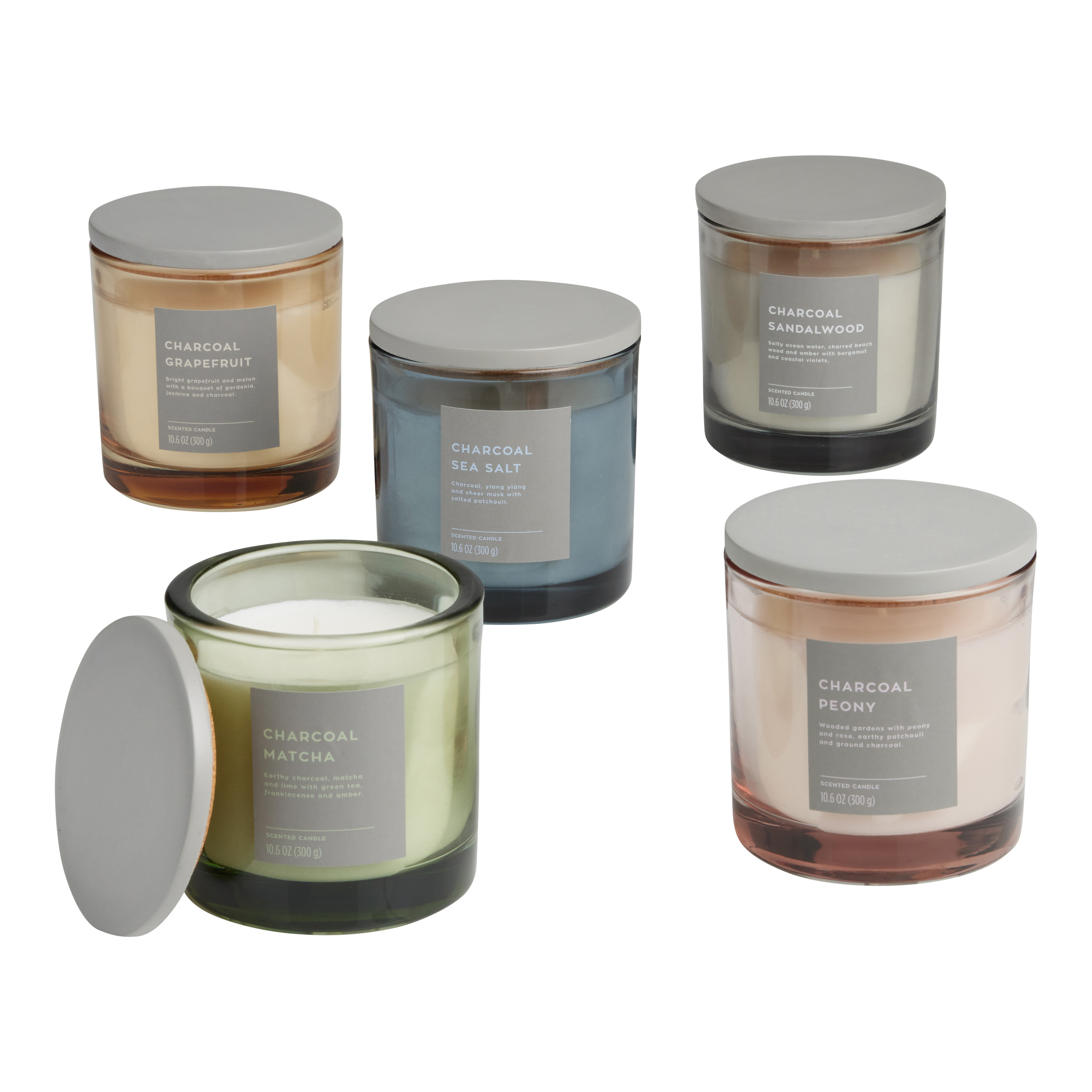 Charcoal Frosted Glass Scented Candle - World Market