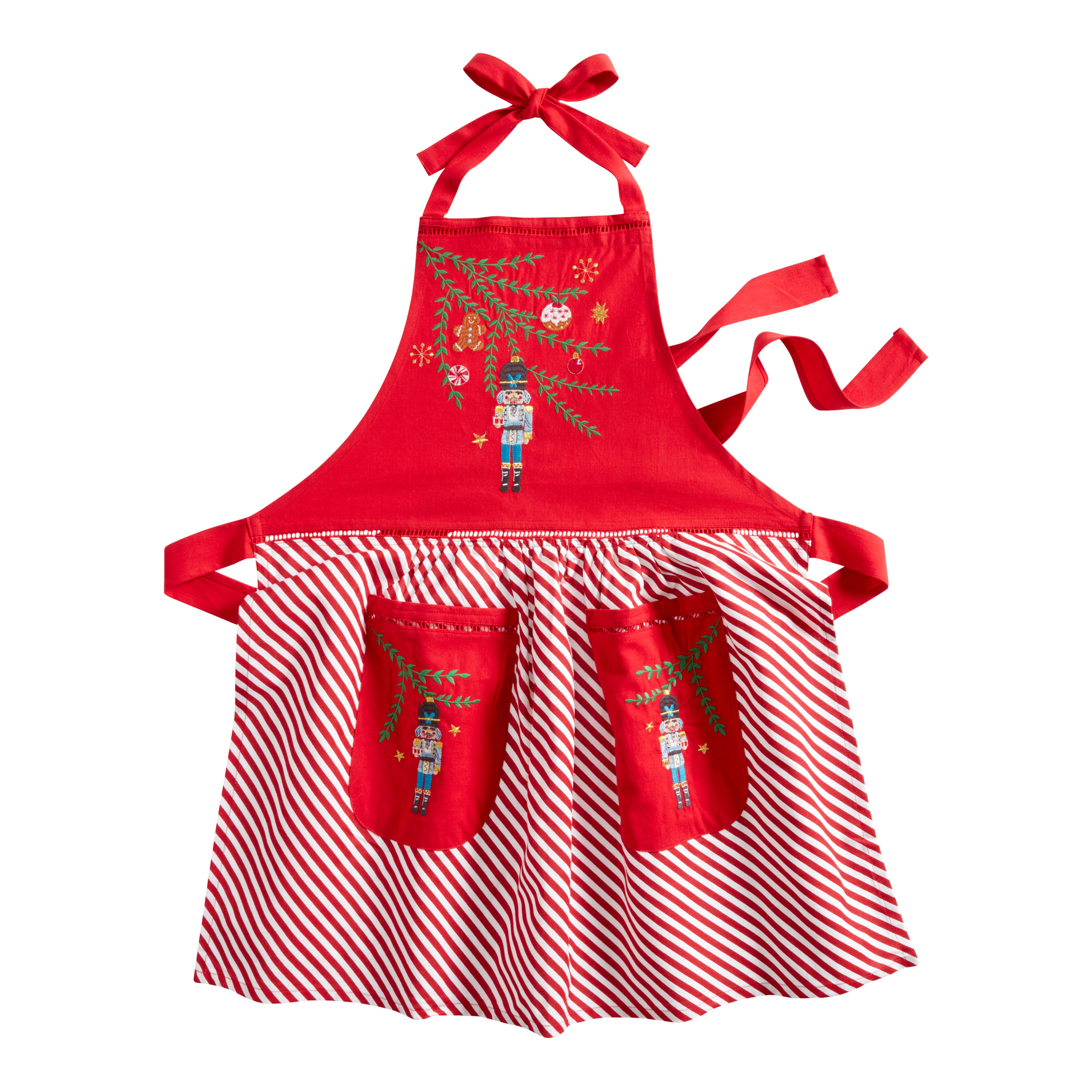 Red And White Striped Nutcracker Apron - World Market