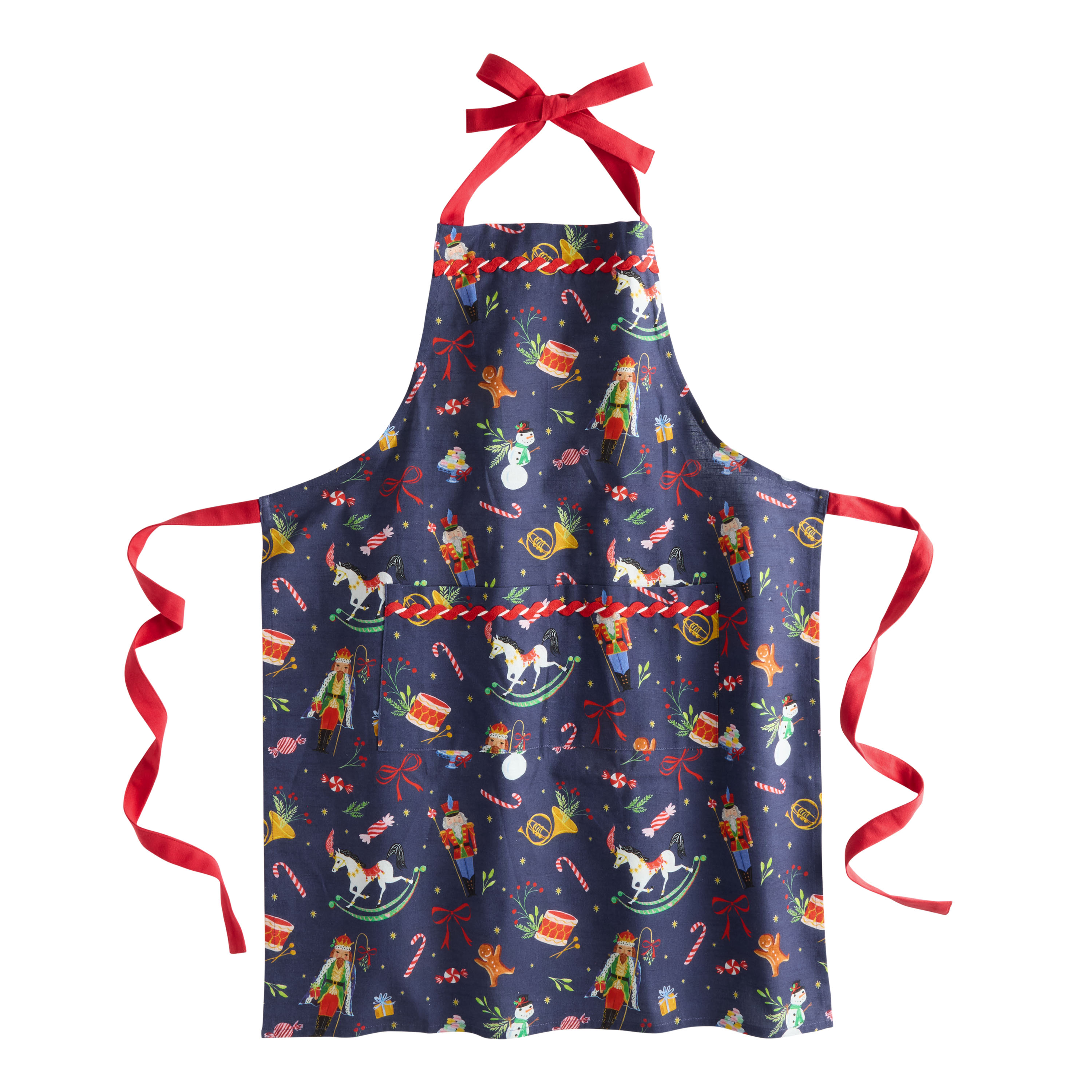 Navy Blue All the Trimmings Nutcracker Apron - World Market