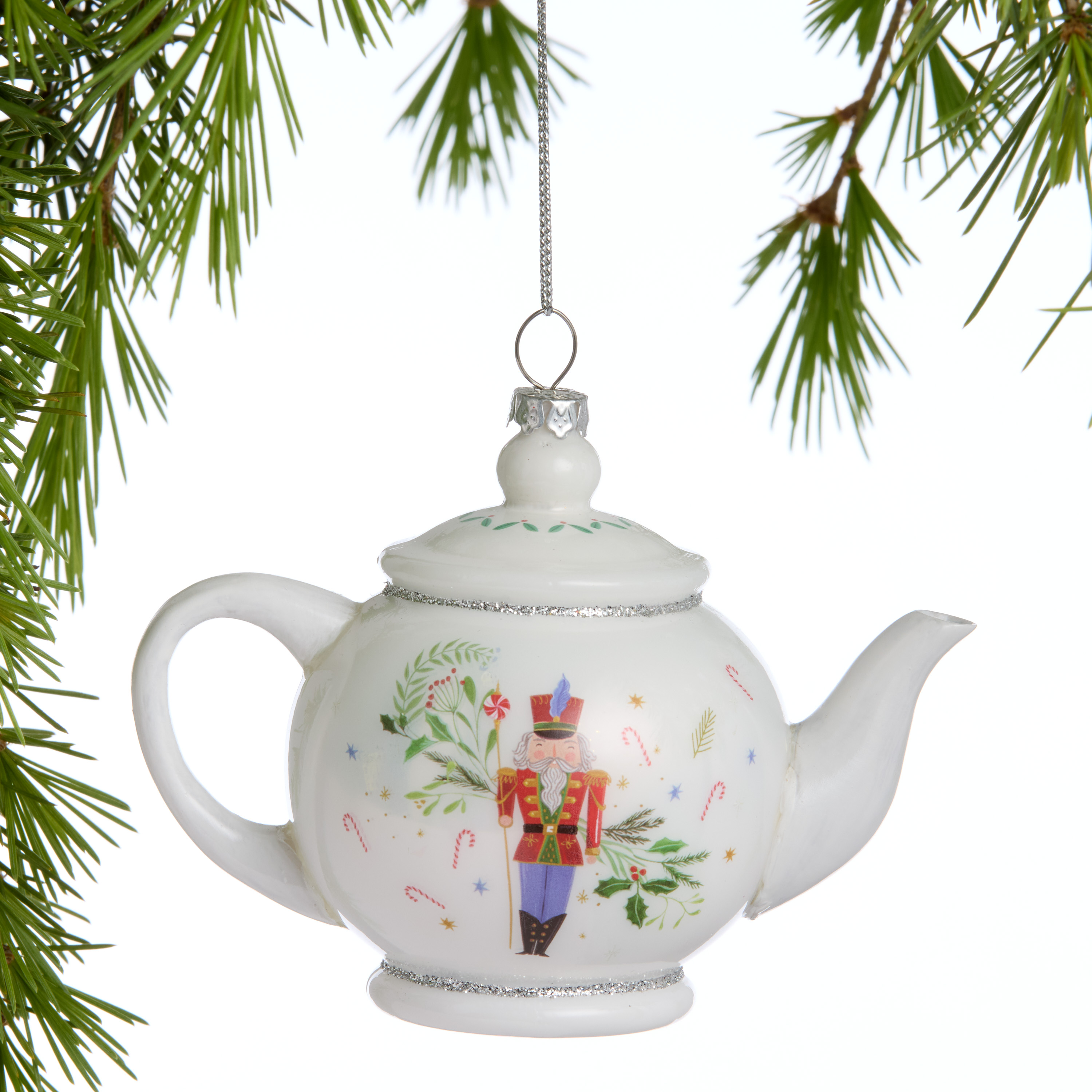 Glass Nutcracker Teapot Ornament - World Market