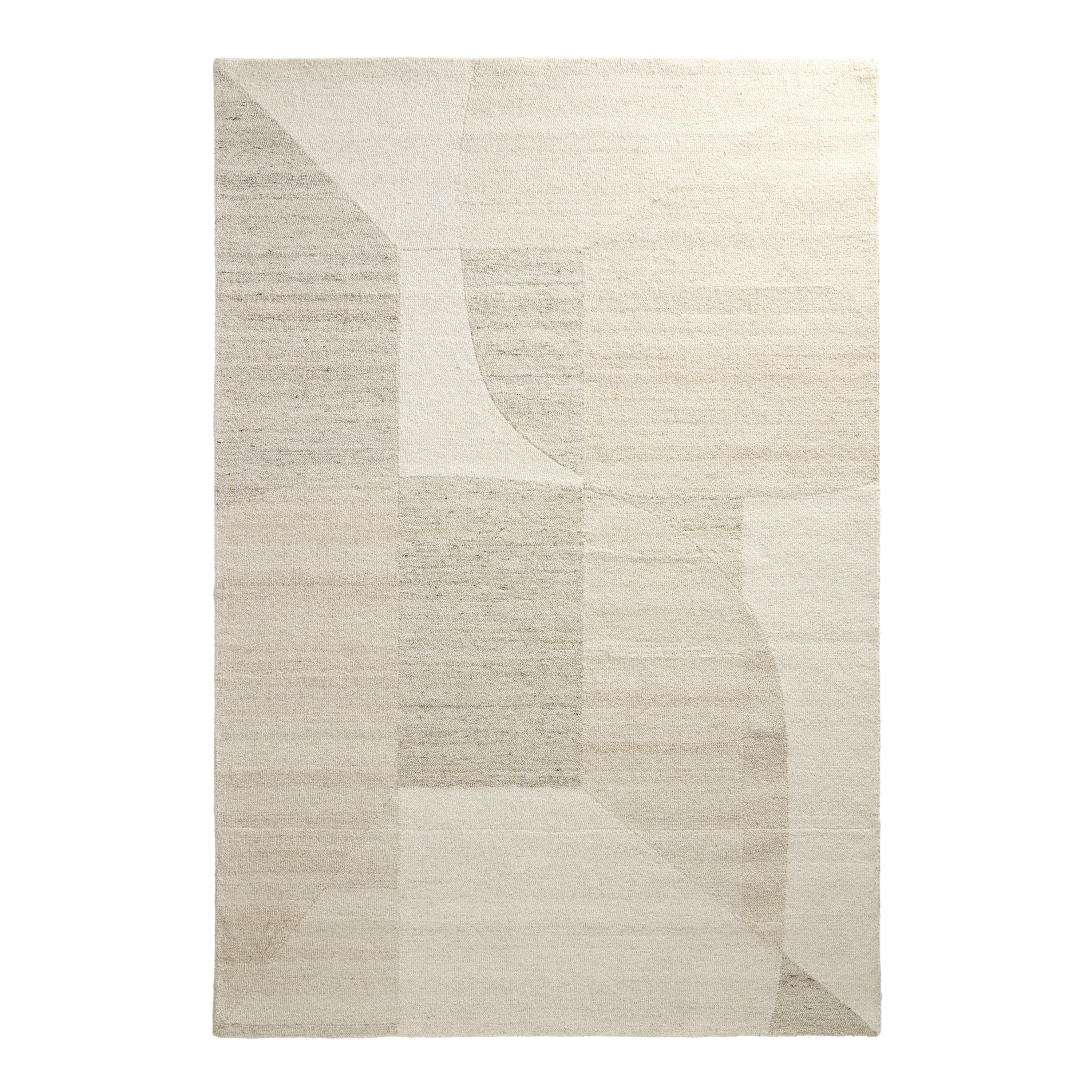 Bianca Warm Neutral Abstract Geo Tufted Wool Area Rug - World Market