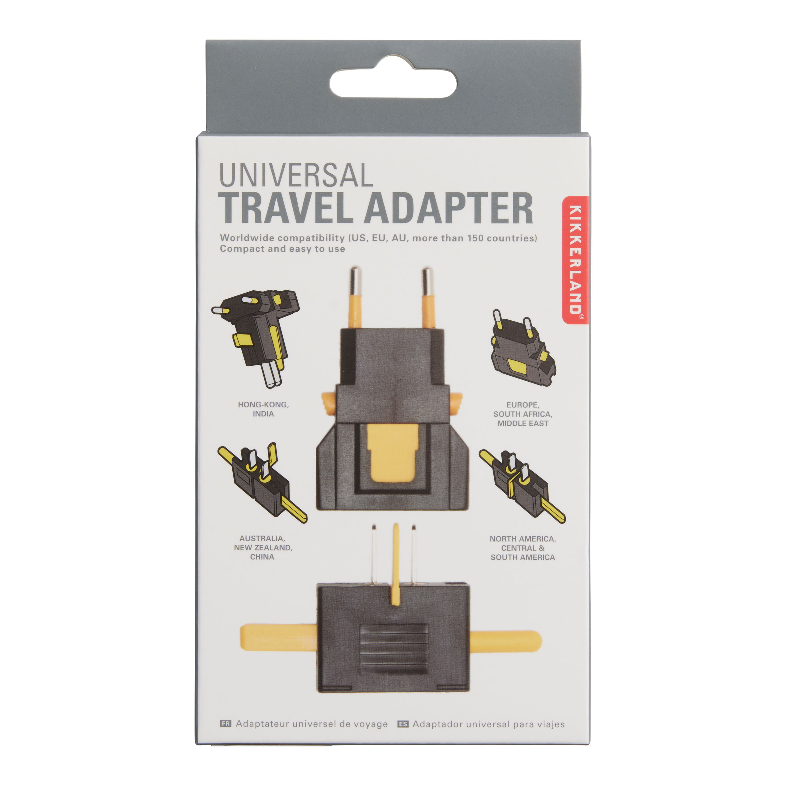 Kikkerland Black Adjustable Universal Travel Adapter - World Market