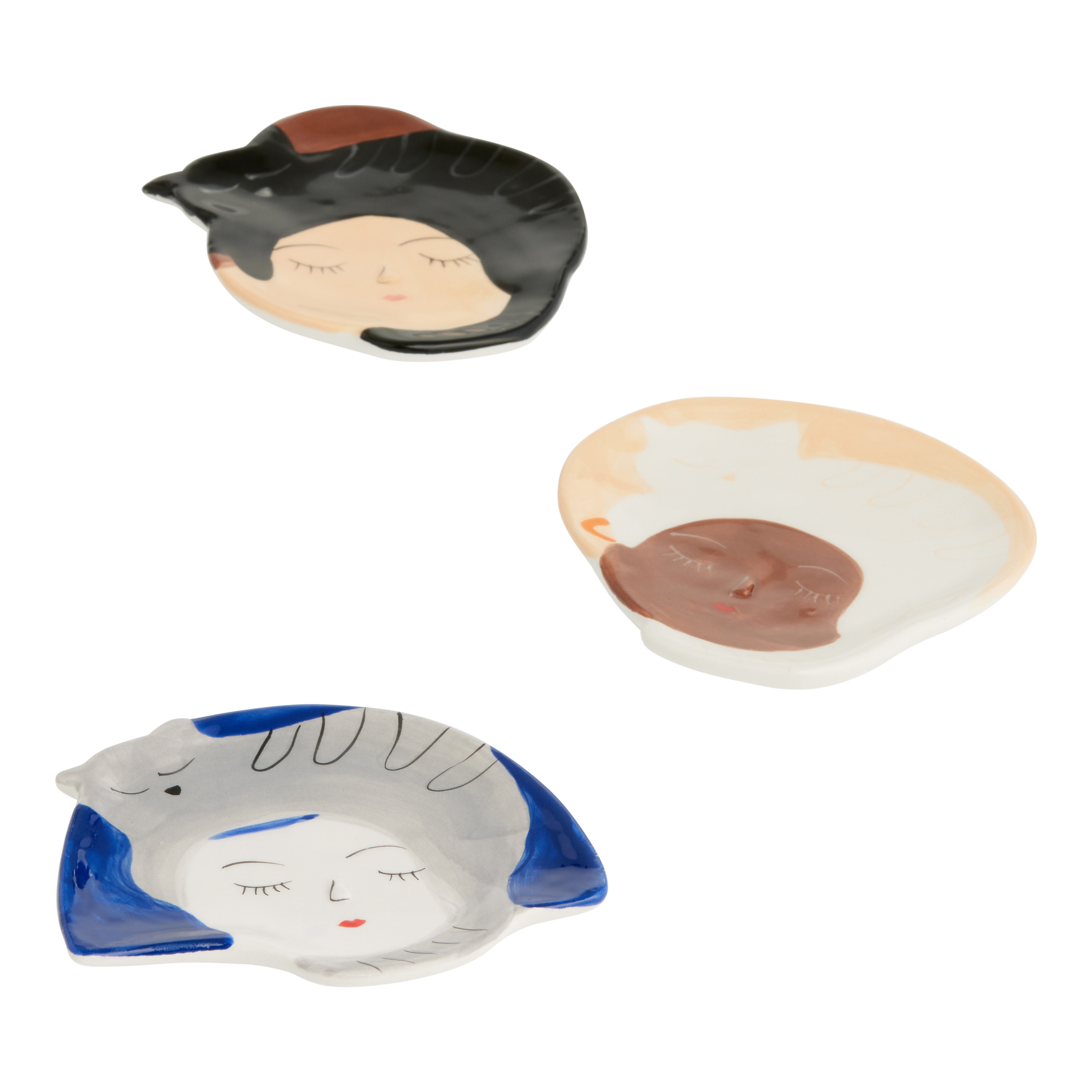 Ceramic Cat Lady Tea Rests Set of 3 - World Market