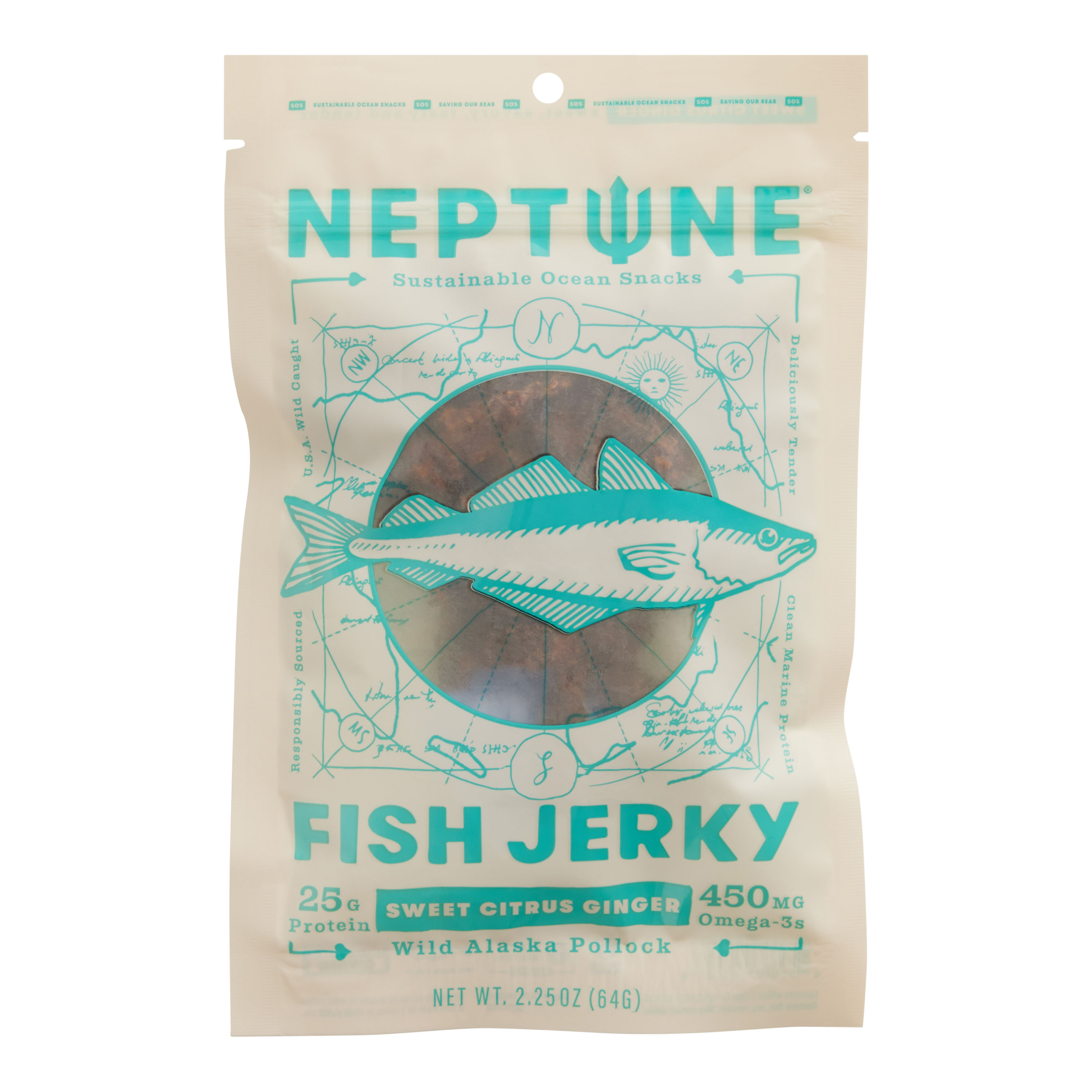 Neptune Sweet Citrus Ginger Wild Alaska Pollock Fish Jerky - World Market