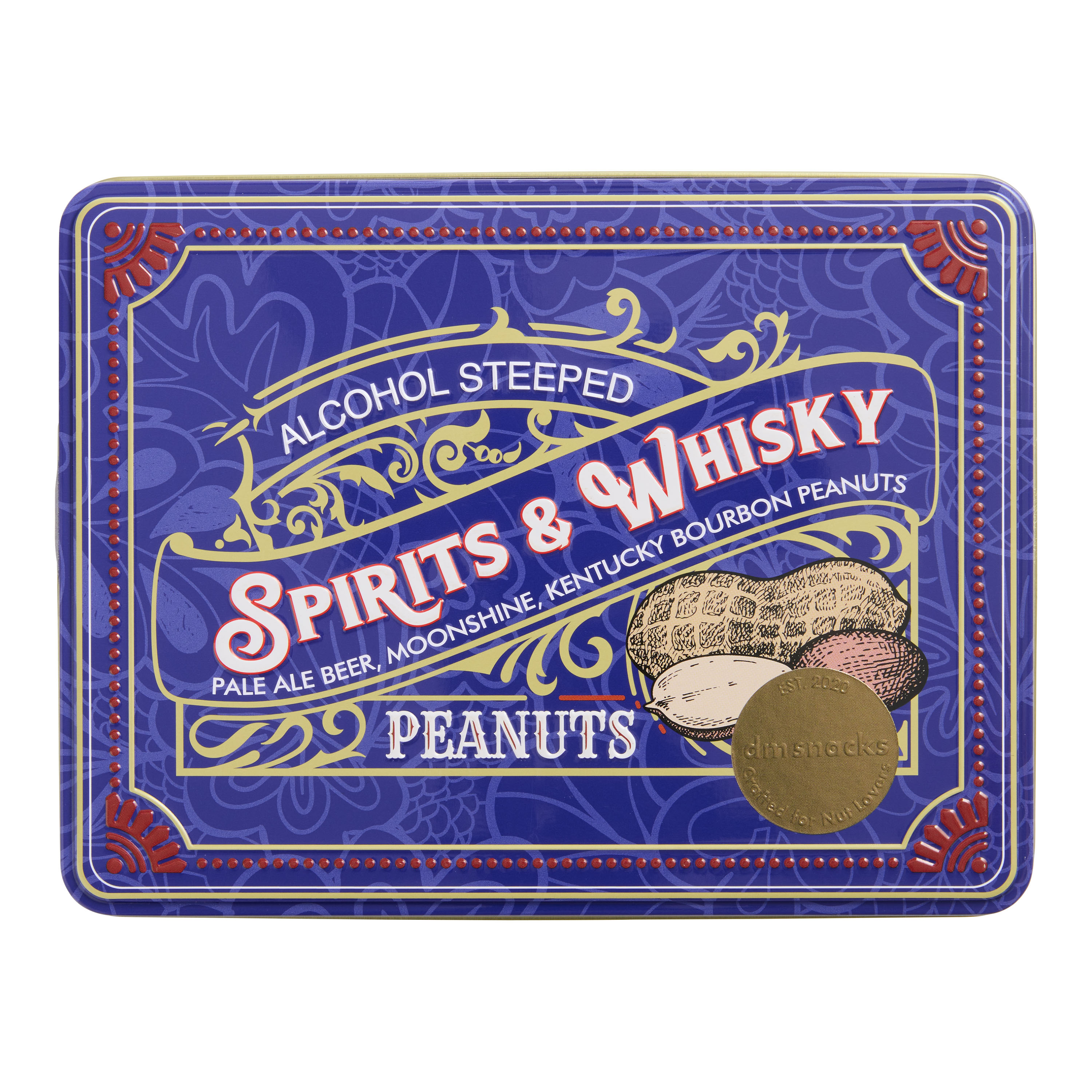 Spirits & Whisky Alcohol Steeped Peanuts Gift Tin 3 Pack - World Market