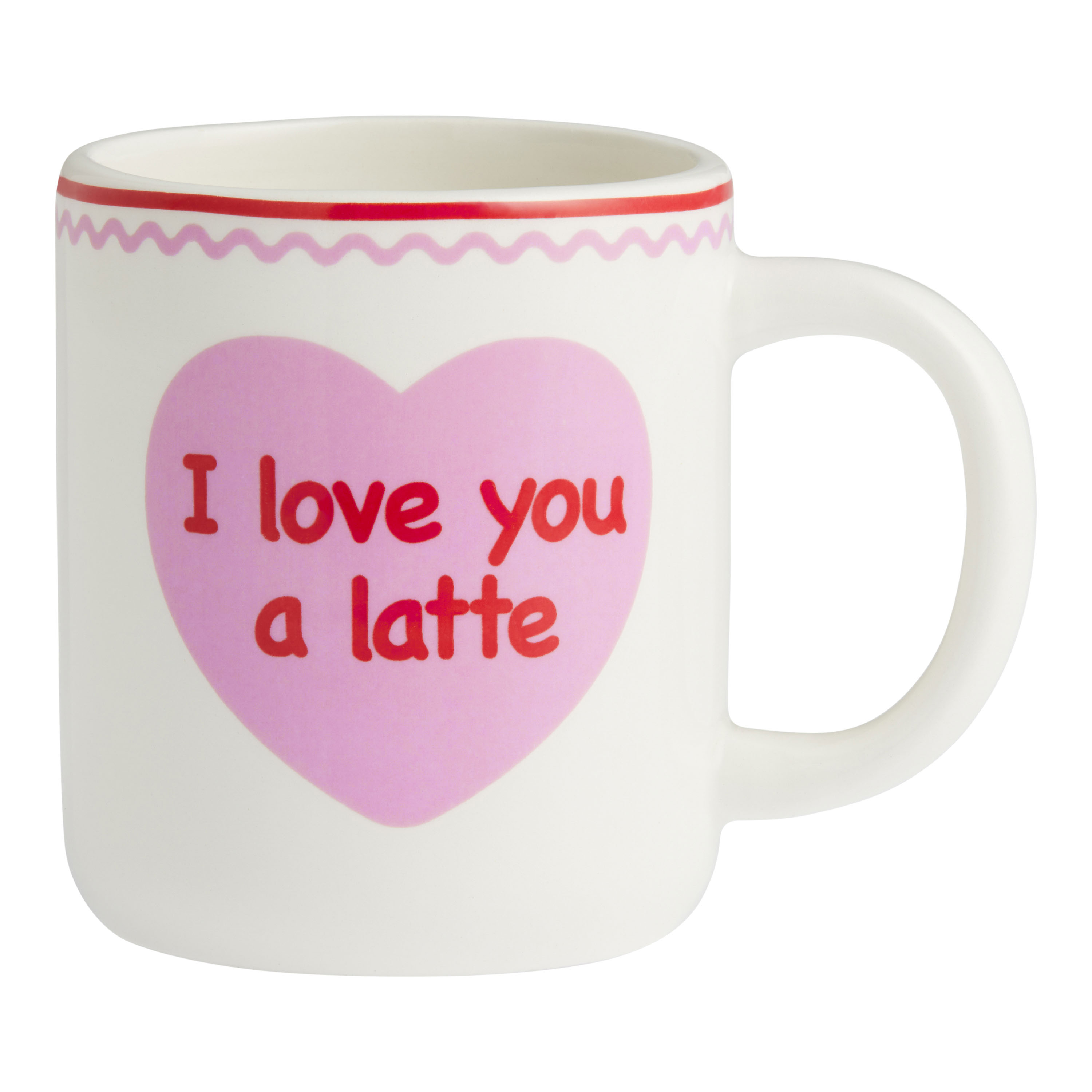 White And Pink I Love You A Latte Ceramic Mug - World Market