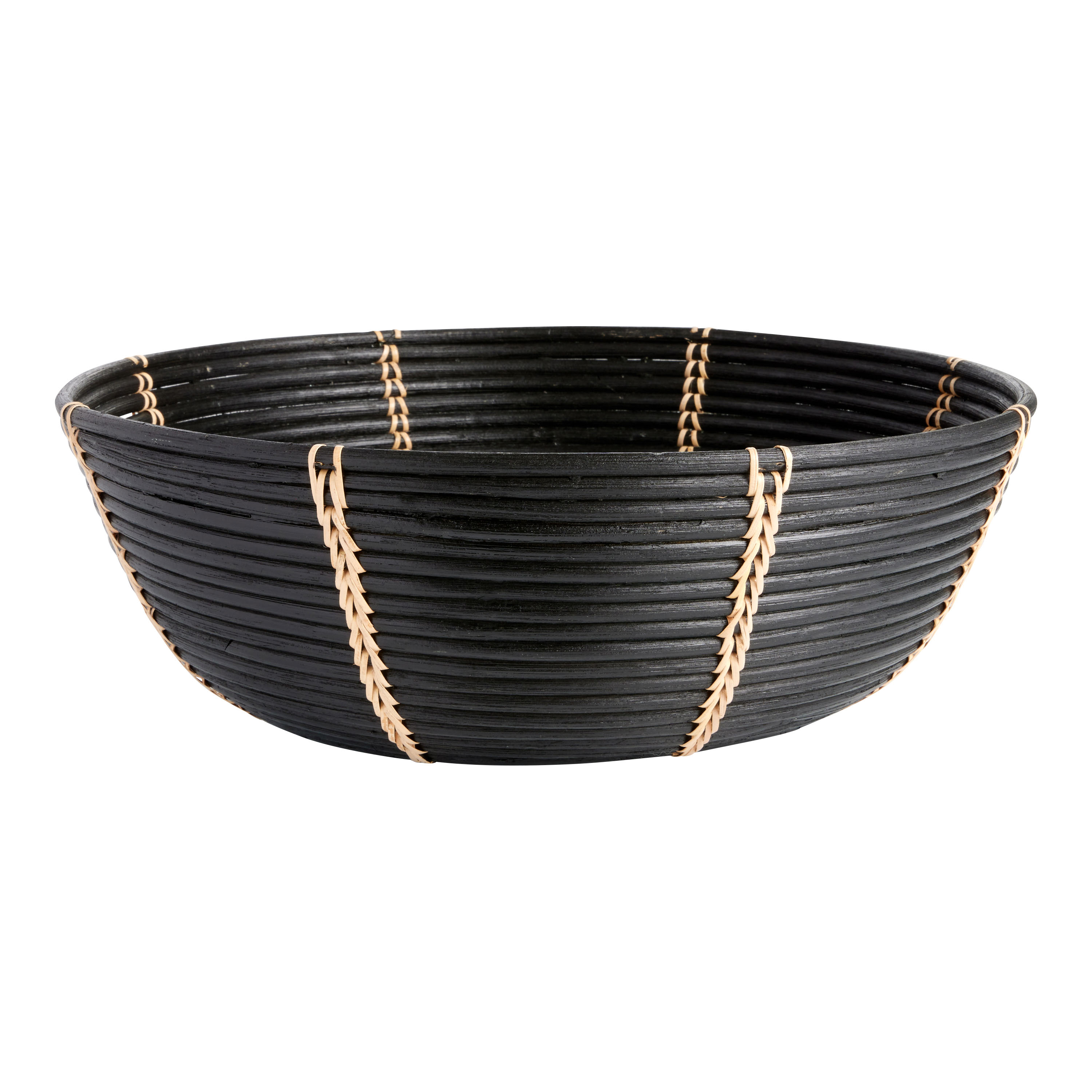 Black Rattan Decorative Bowl - World Market