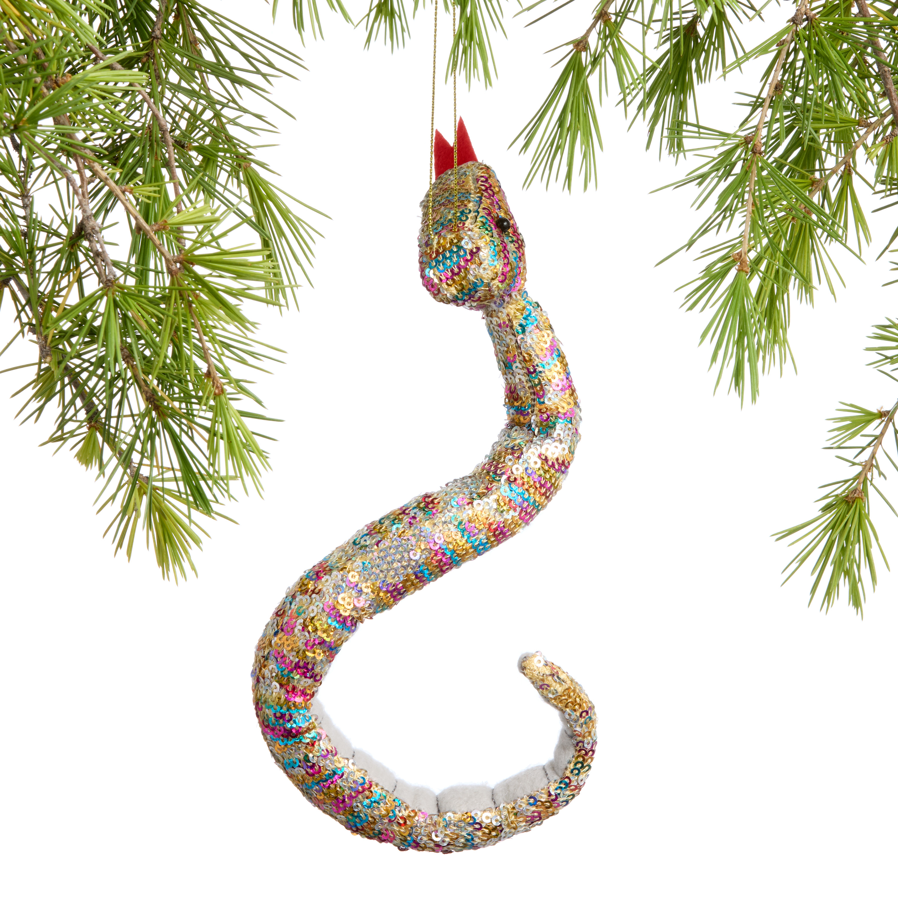 Fabric Sequined Snake Ornament - World Market