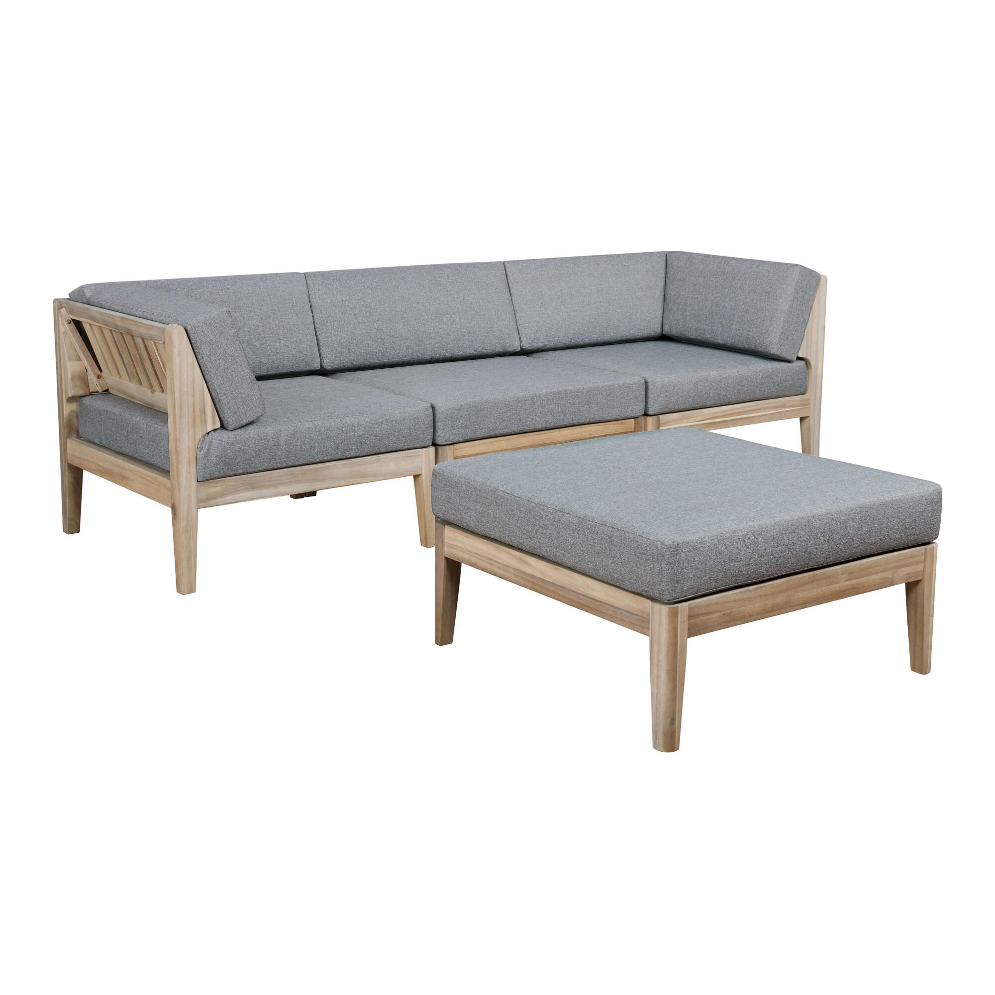 Jorna Natural Acacia Modular Outdoor Sectional Collection - World Market