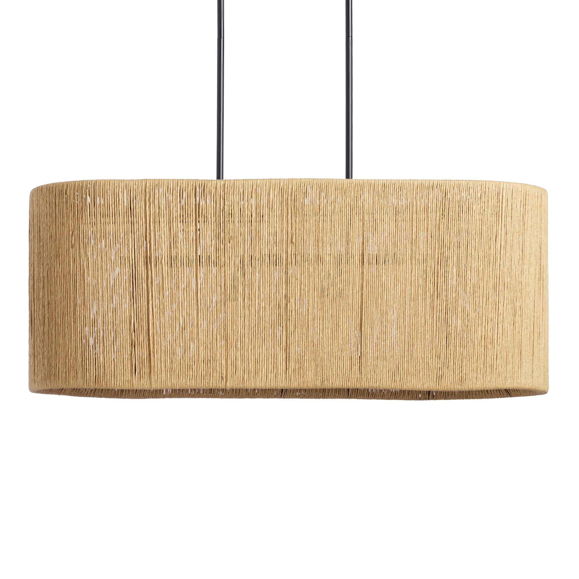 Oversized Natural Jute Rope Linear 4 Light Chandelier - World Market