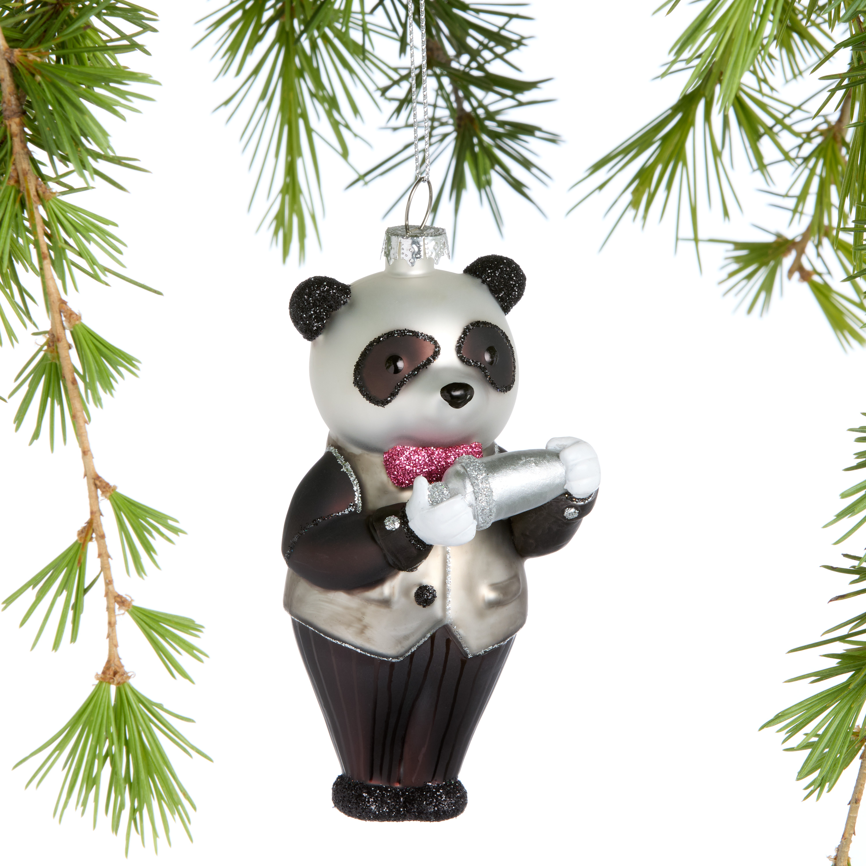 Glass Panda Bartender Ornament - World Market