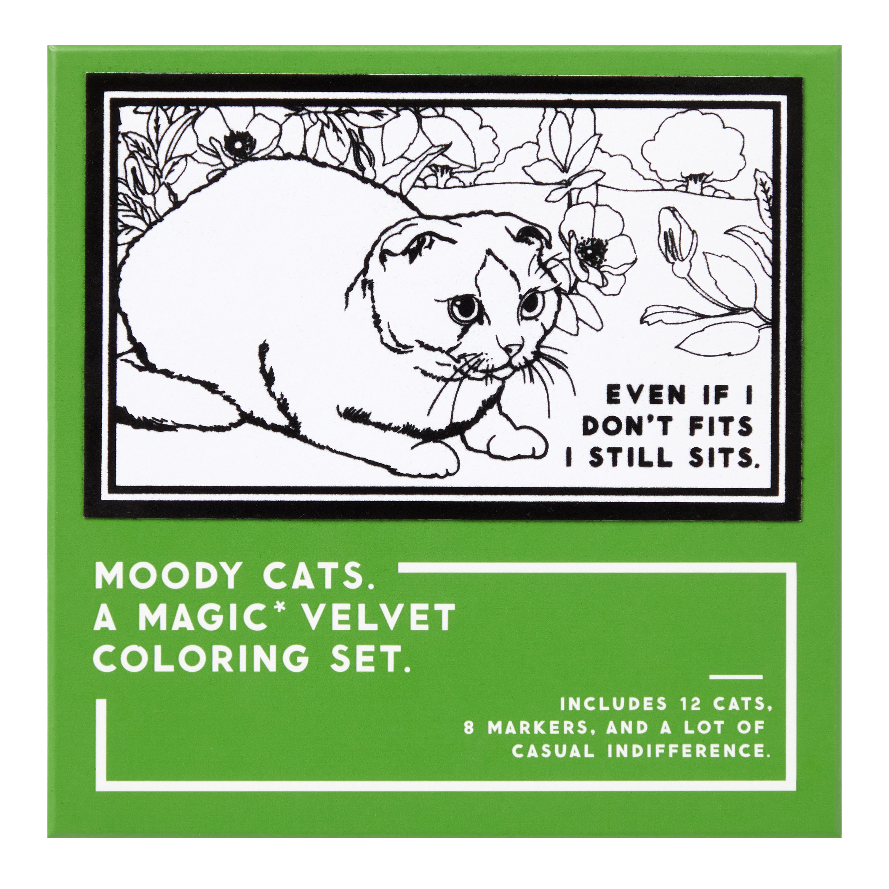 Brass Monkey Moody Cats Velvet Coloring Set 12 Piece - World Market