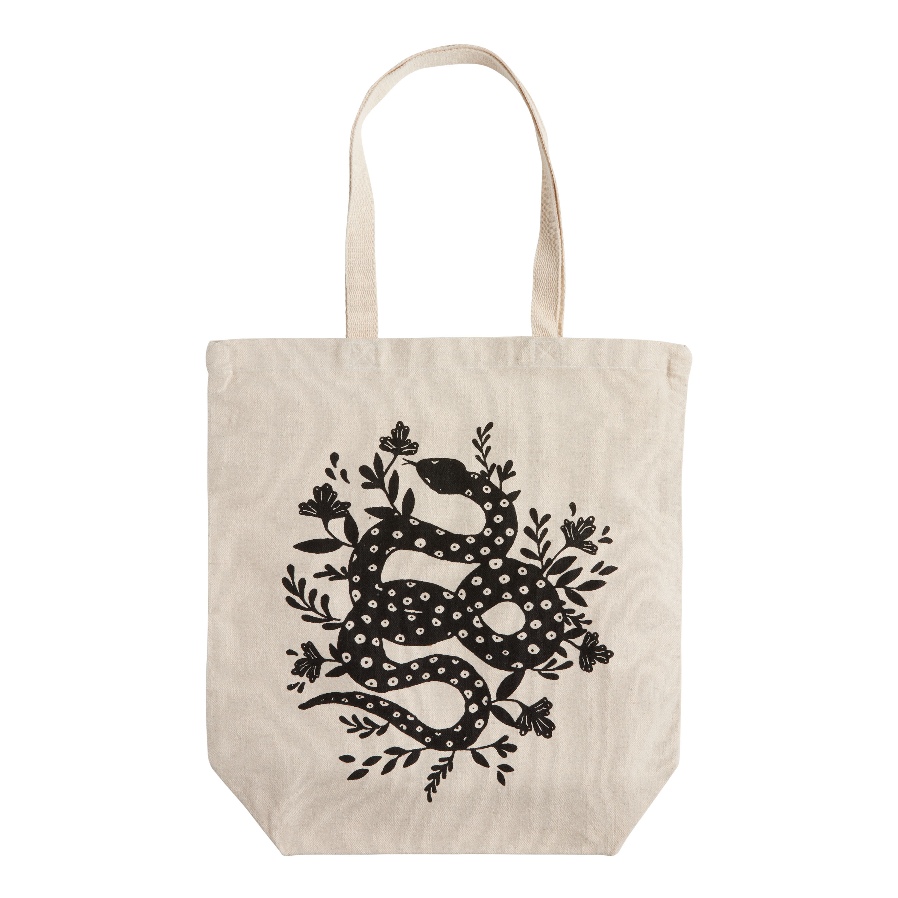 Black Snake Canvas Tote Bag - World Market