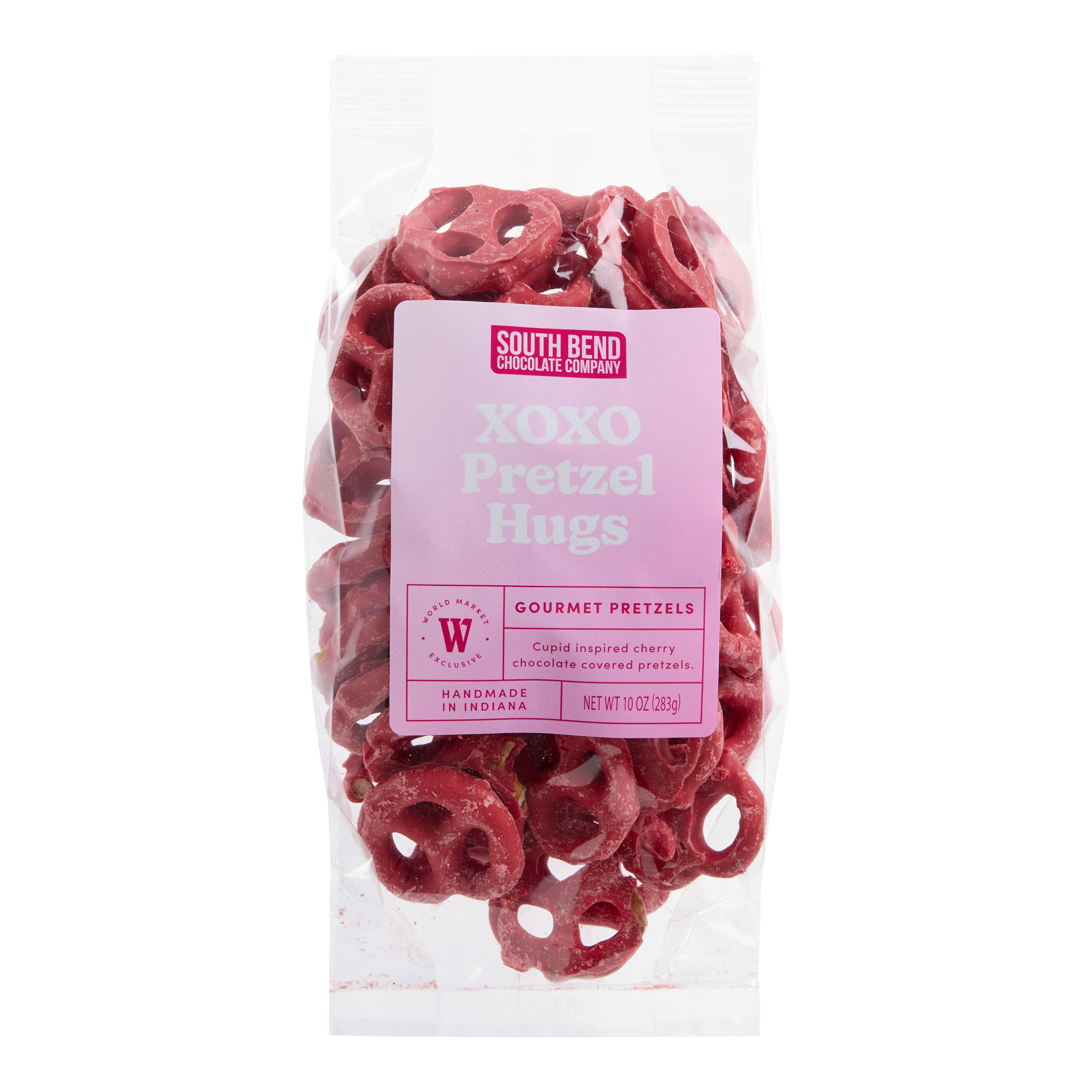 South Bend XOXO Pretzel Hugs Cherry Chocolate Dipped Pretzels - World ...