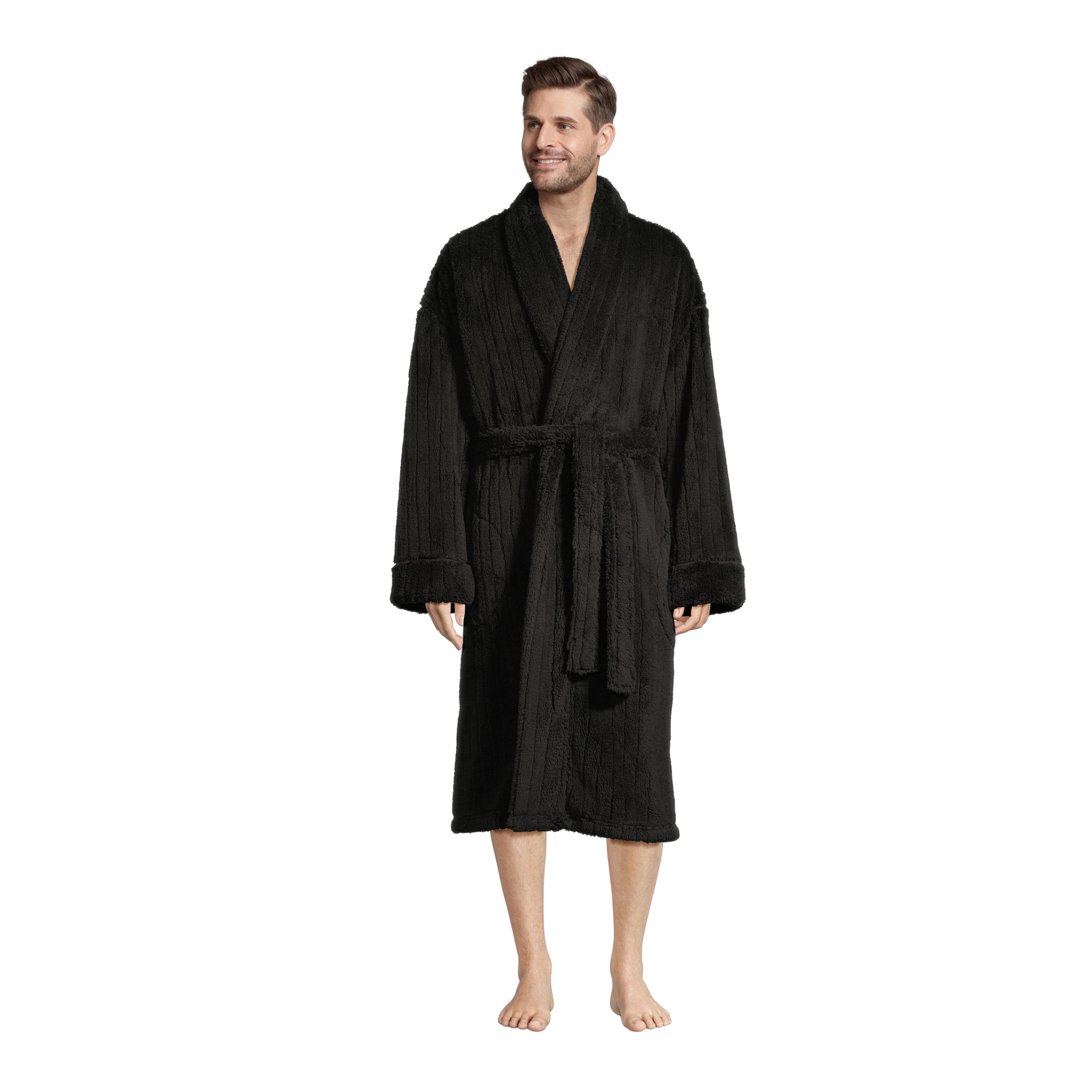Black Super Soft Men's Robe - World Market