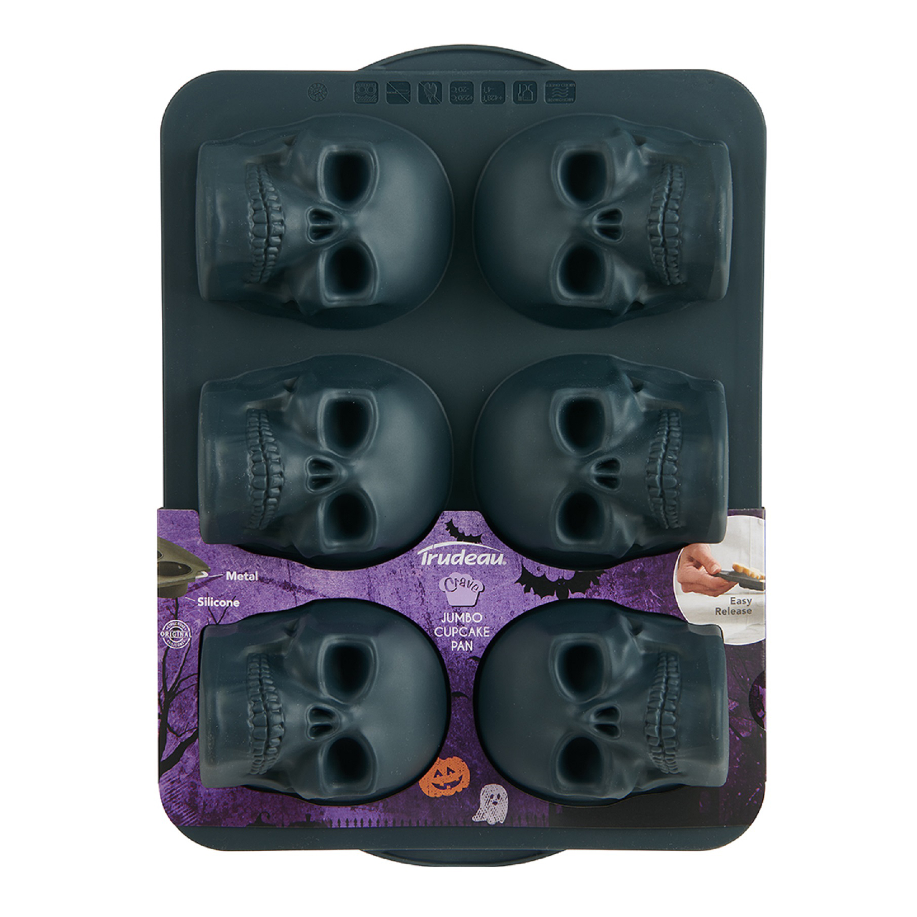 Trudeau Silicone 6c Skull Baking Mold - World Market