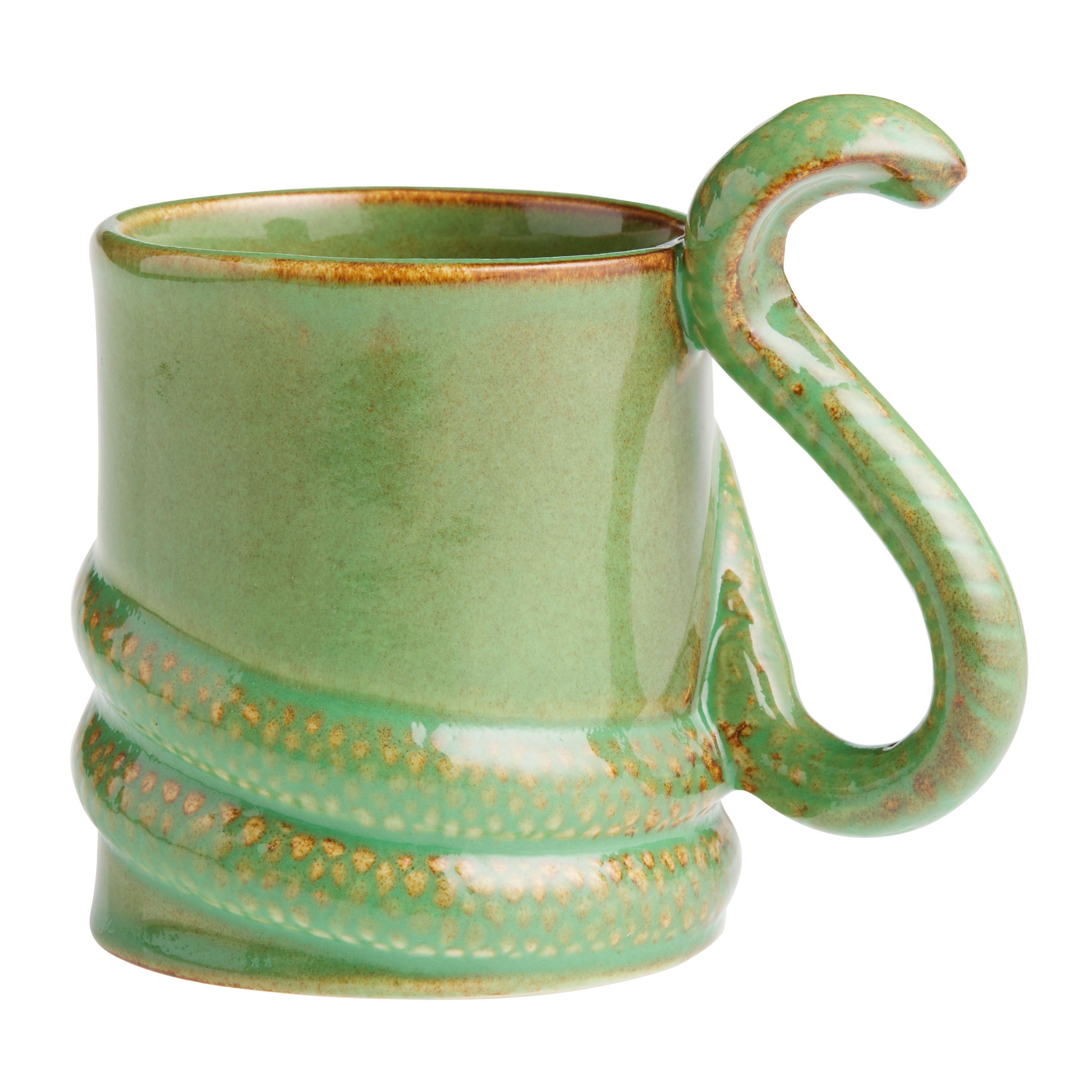 Green Snake Reactive Glaze Ceramic Mug - World Market