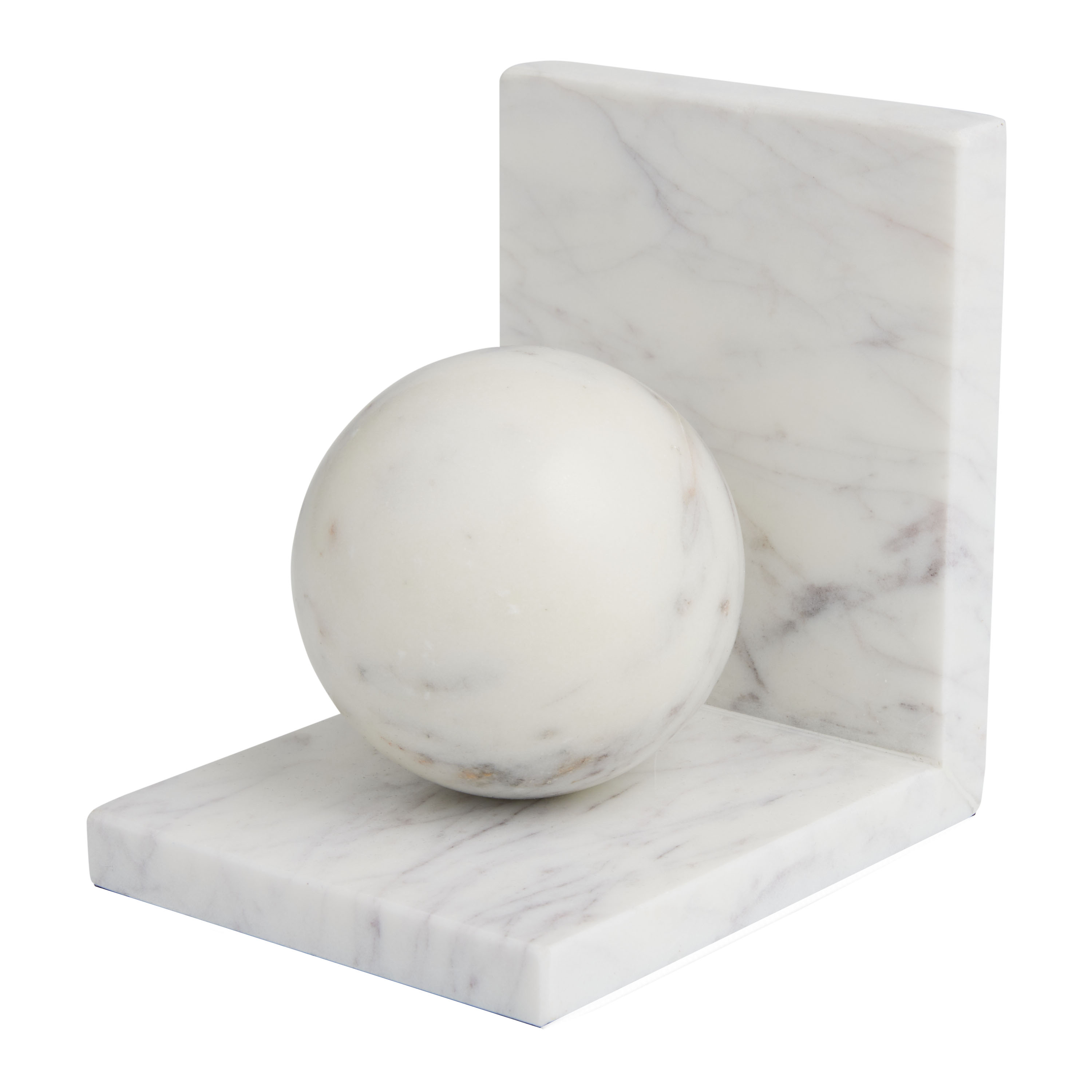 White Marble Ball Bookends - World Market