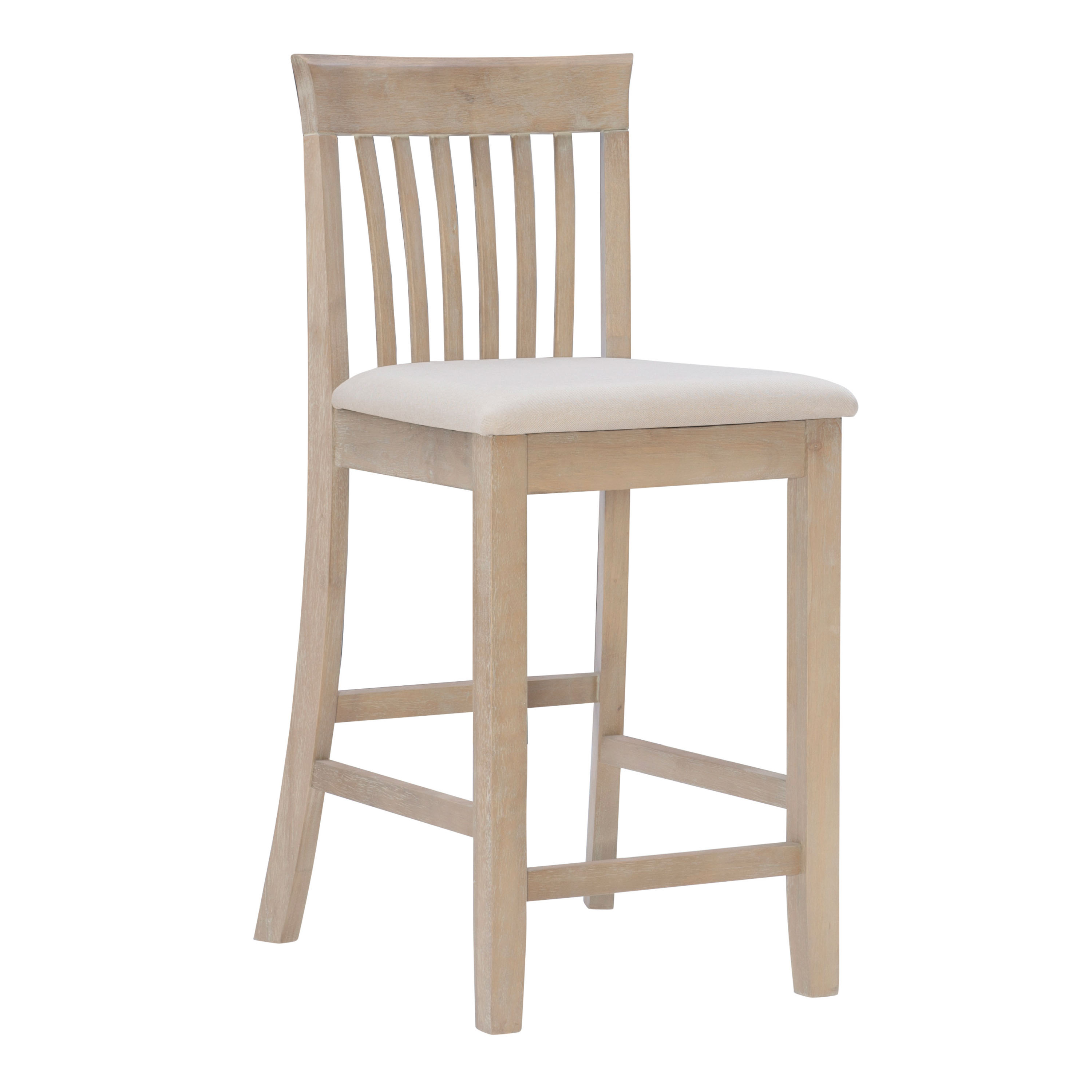 Holden Graywash Wood Mission Style Upholstered Counter Stool - World Market