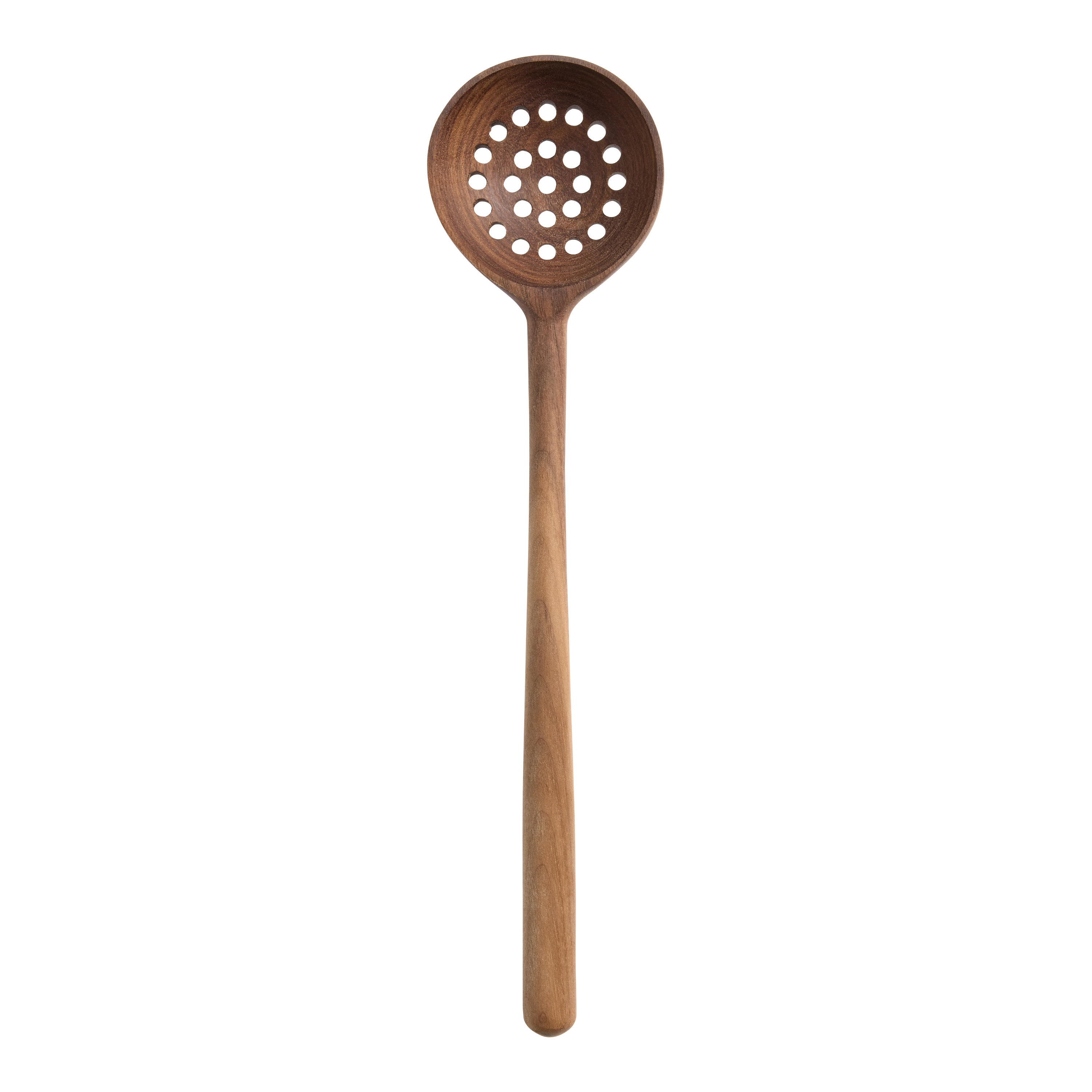 Extra Long Black Walnut Wood Slotted Spoon - World Market